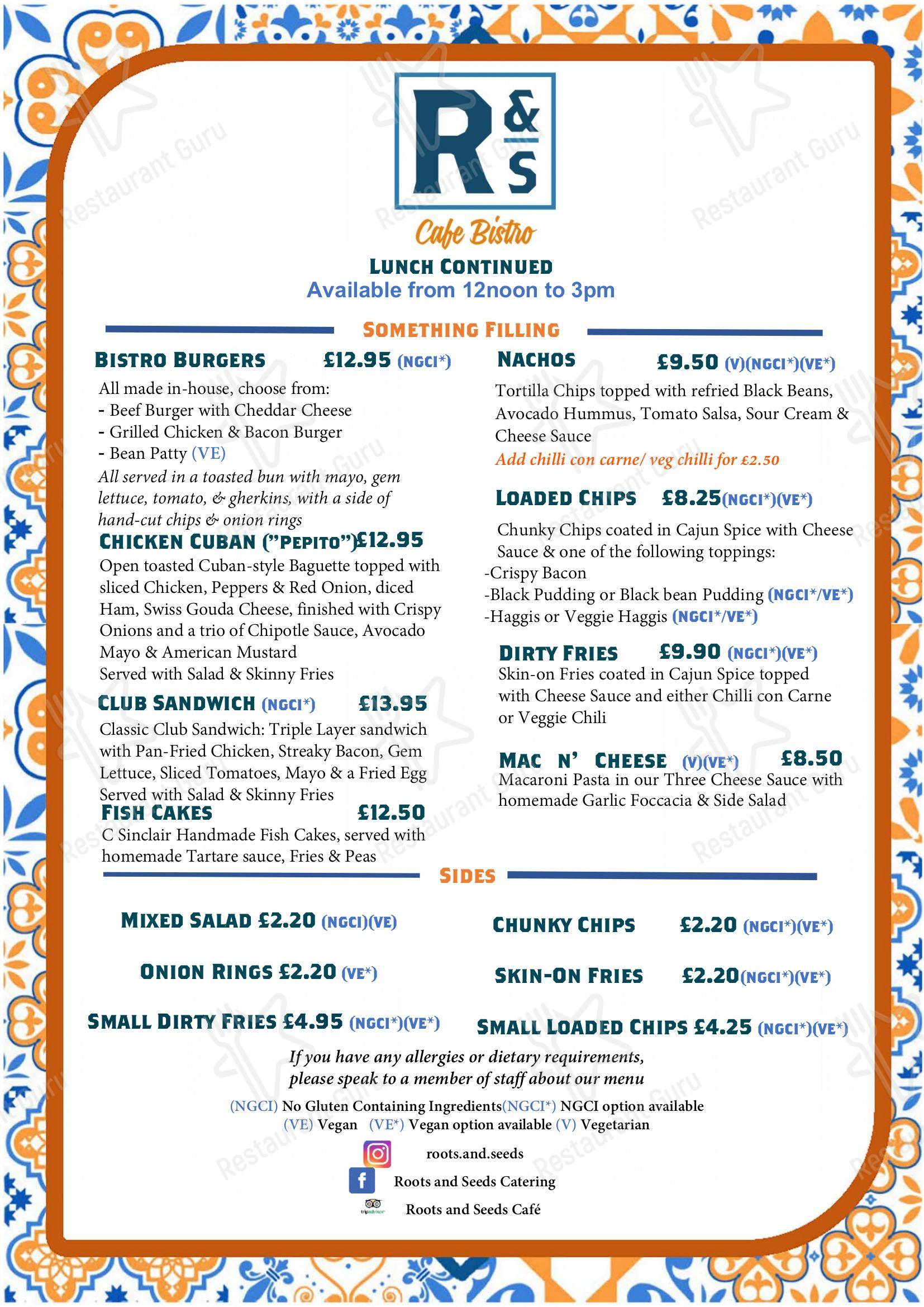 Menu at R&S Cafe Bistro, Kirkcaldy