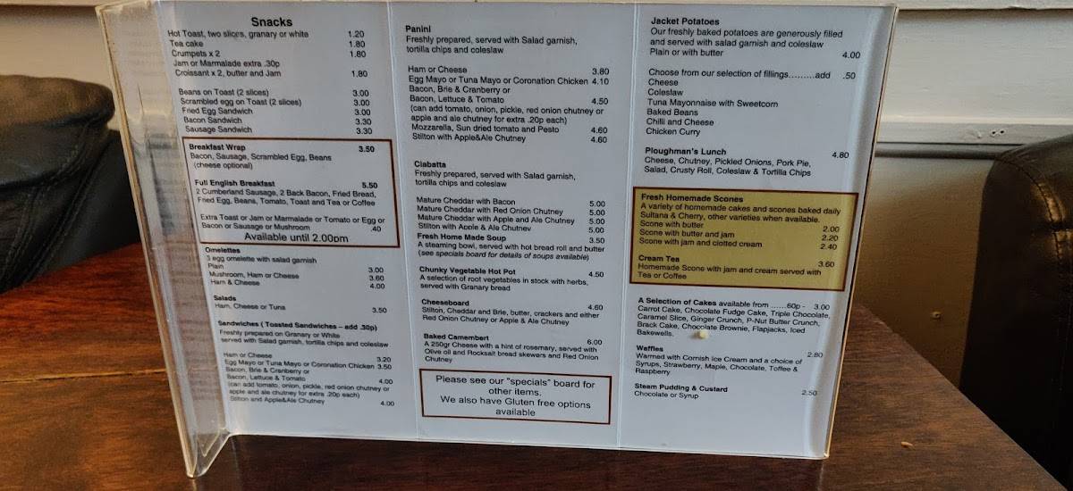 Menu at Rose Cottage Tea Rooms cafe, Ashby-de-la-Zouch