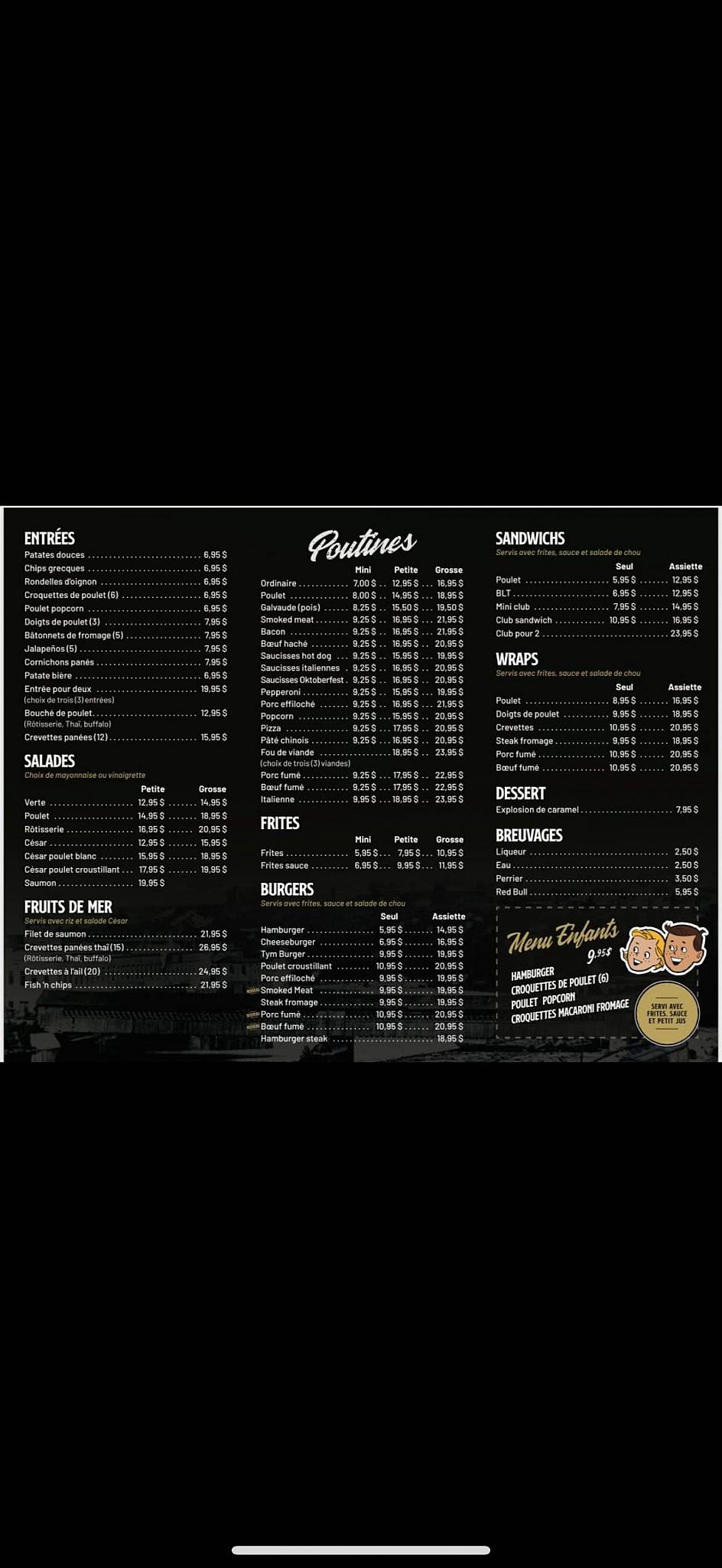 Menu at Rotisserie Angus restaurant, East Angus