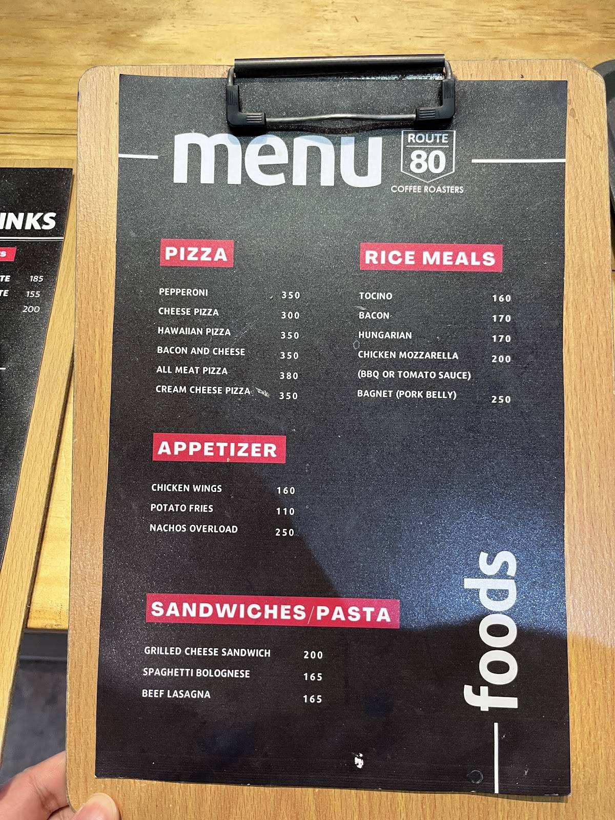 Menu at Route80 Coffee Roasters cafe, Pagadian City