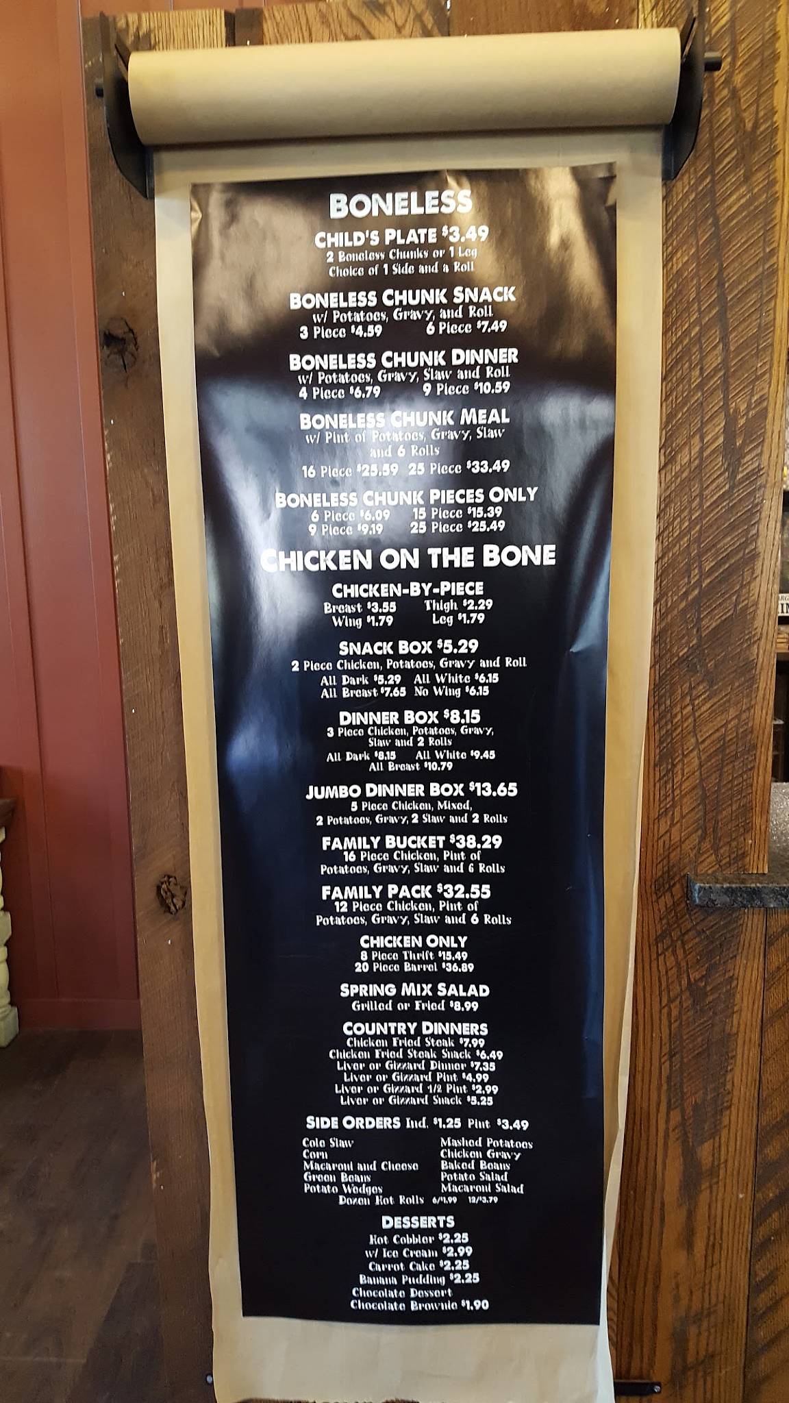Menu at Roy's Fried Chicken restaurant, Coweta, OK-51