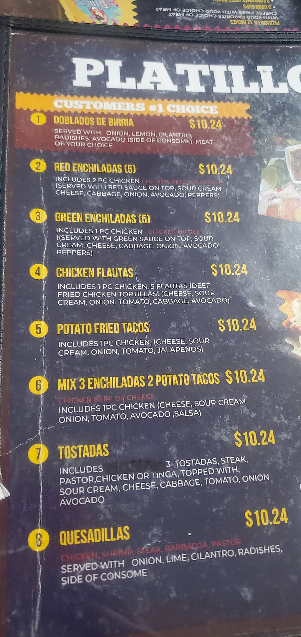 Menu at Ruby's Mexican Restaurant, Tyler, E Gentry Pkwy