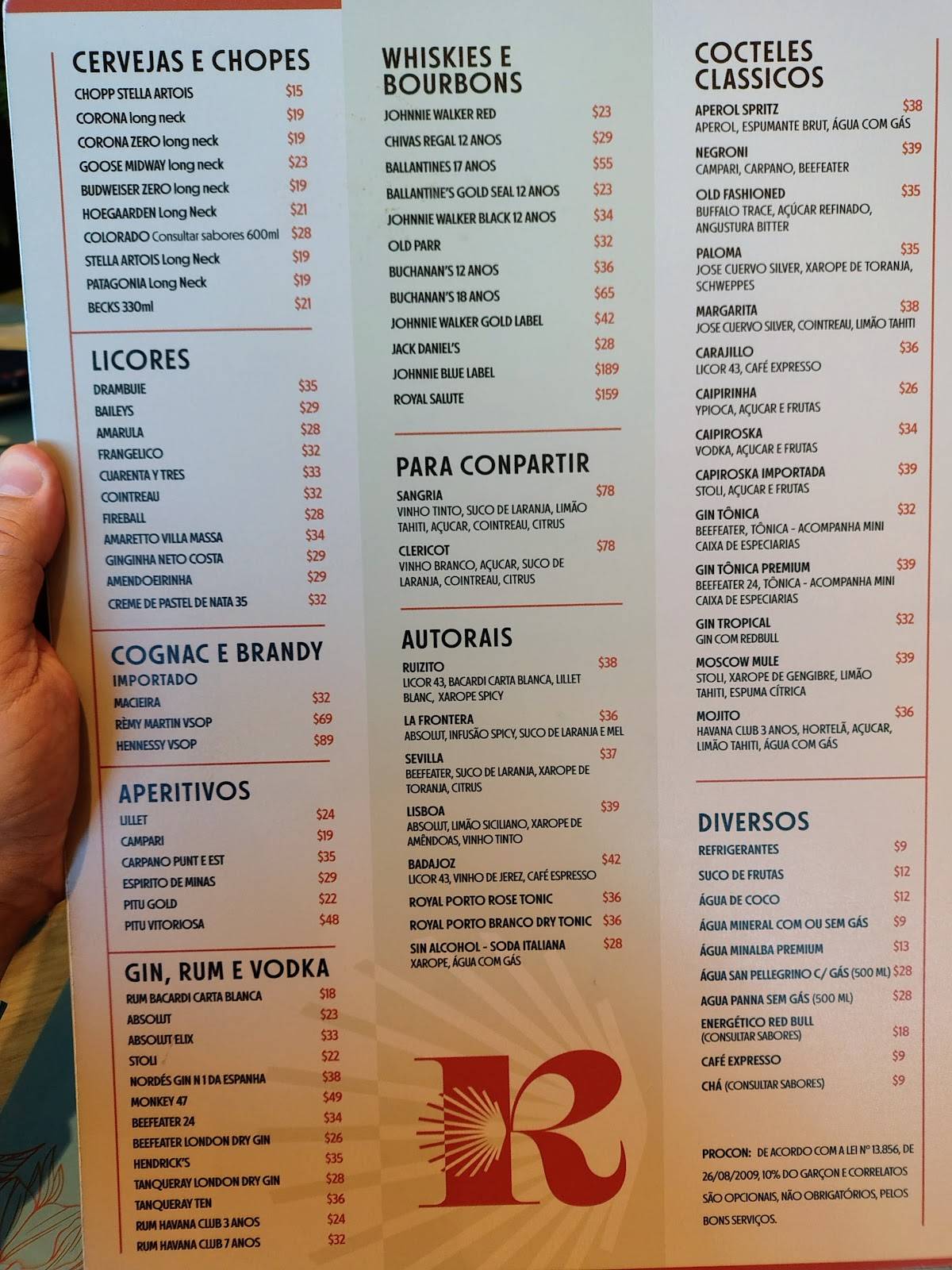 Menu at Ruizito Cocina Ibérica restaurant, Recife