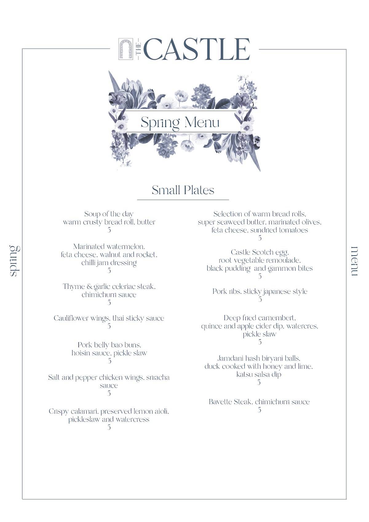 Menu at The Castle, Halton pub & bar, Runcorn