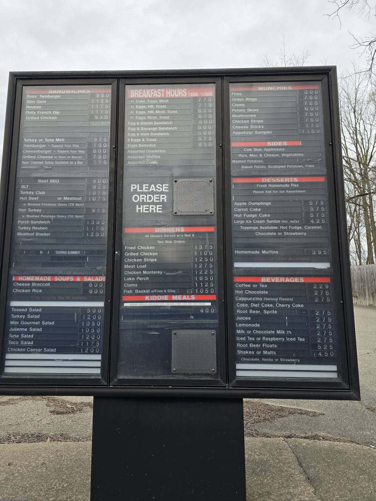 Menu at Russ' Restaurant, Grand Rapids, Plainfield Ave NE