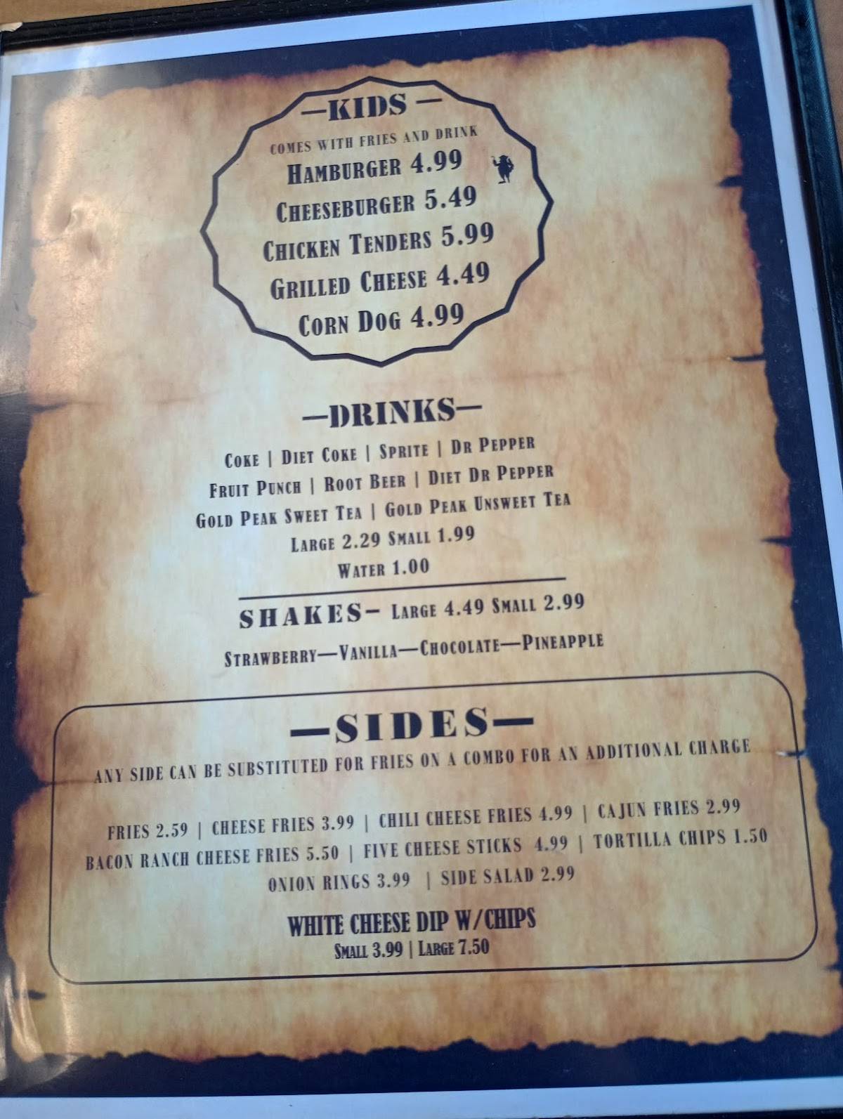 Menu at Peg Leg Handmade Burgers & Fries restaurant, Russellville, W ...