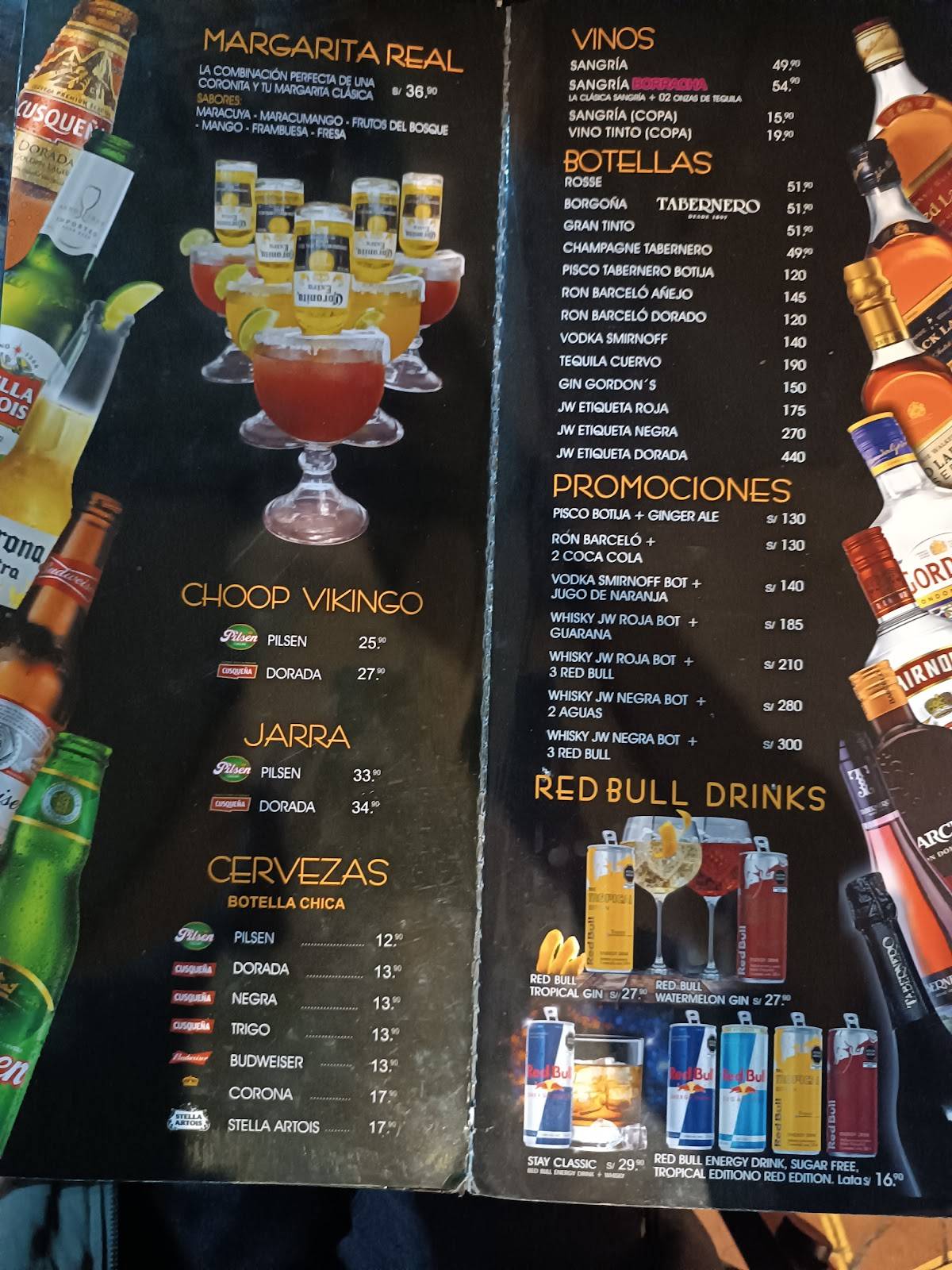 Carta del restaurante Rustica, Barranco, Parque Municipal Av