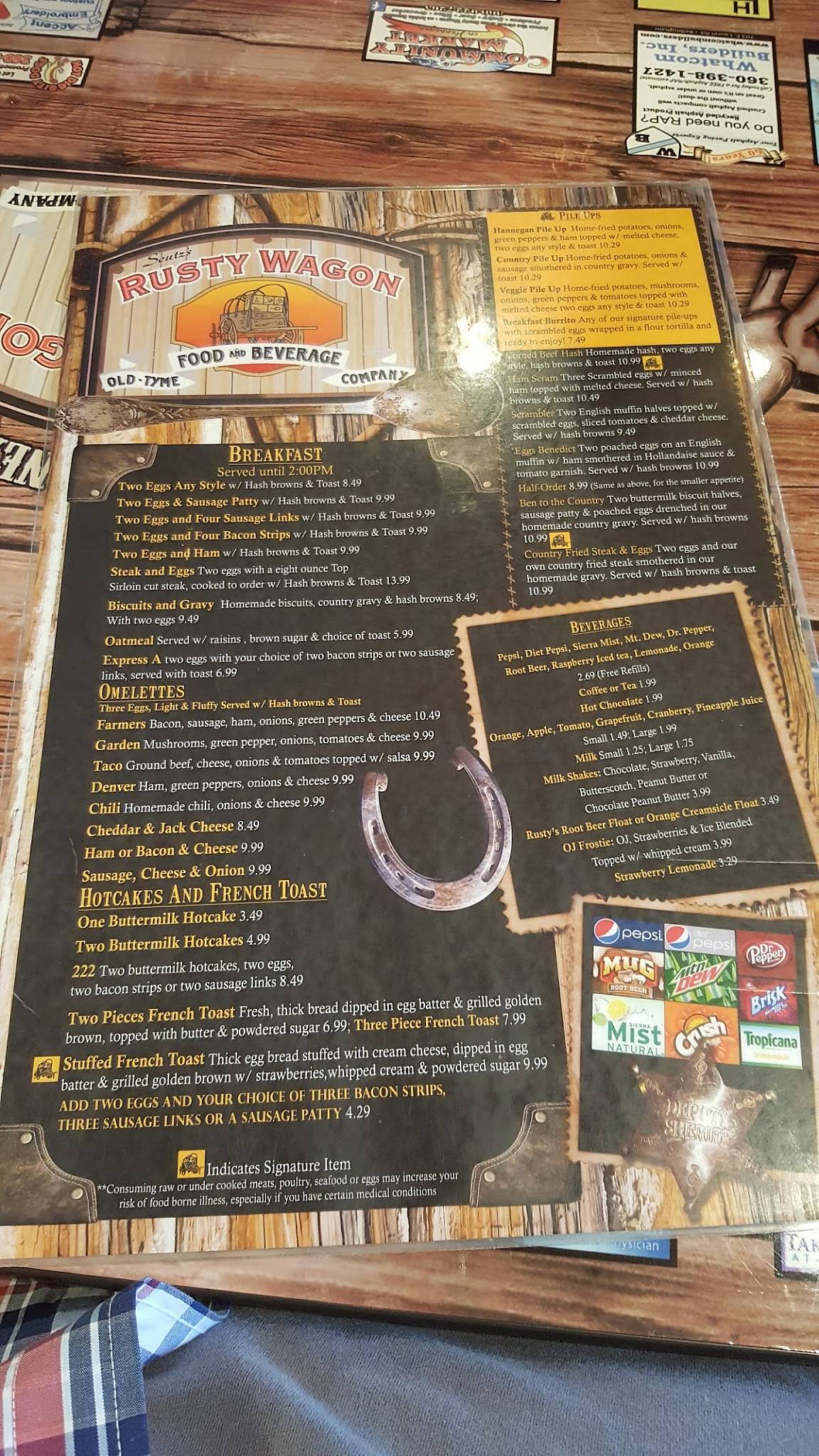 Menu at Rusty Wagon Old Tyme Food pub & bar, Lynden, Hannegan Rd