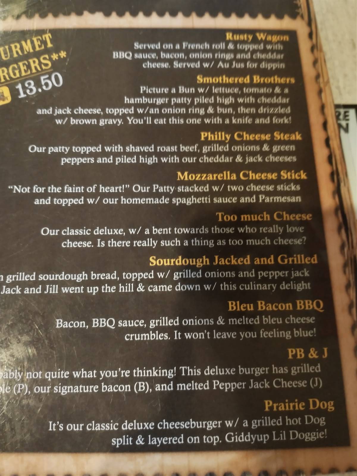 Menu at Rusty Wagon Old Tyme Food pub & bar, Lynden, Hannegan Rd
