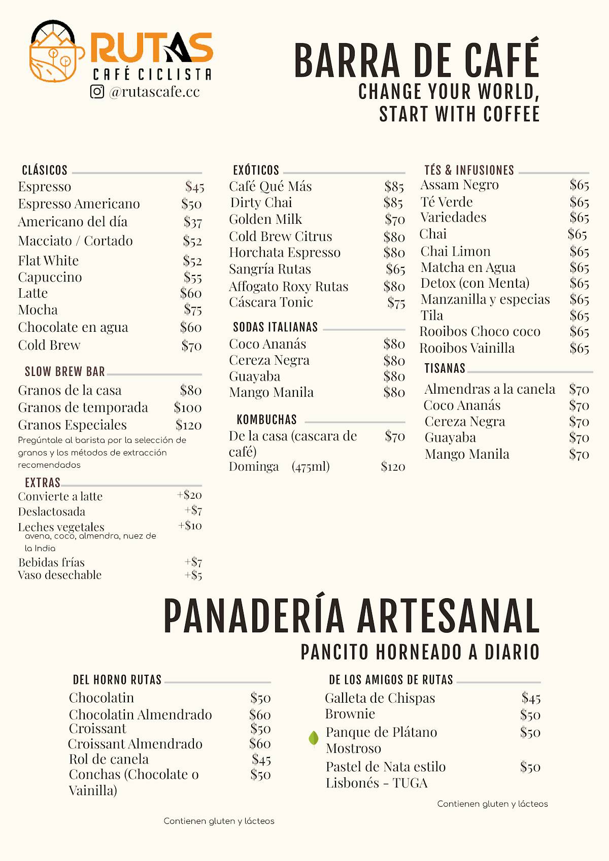 Carta de Rutas Café Ciclista, Naucalpan de Juárez, Av Michoacán 128-L-1