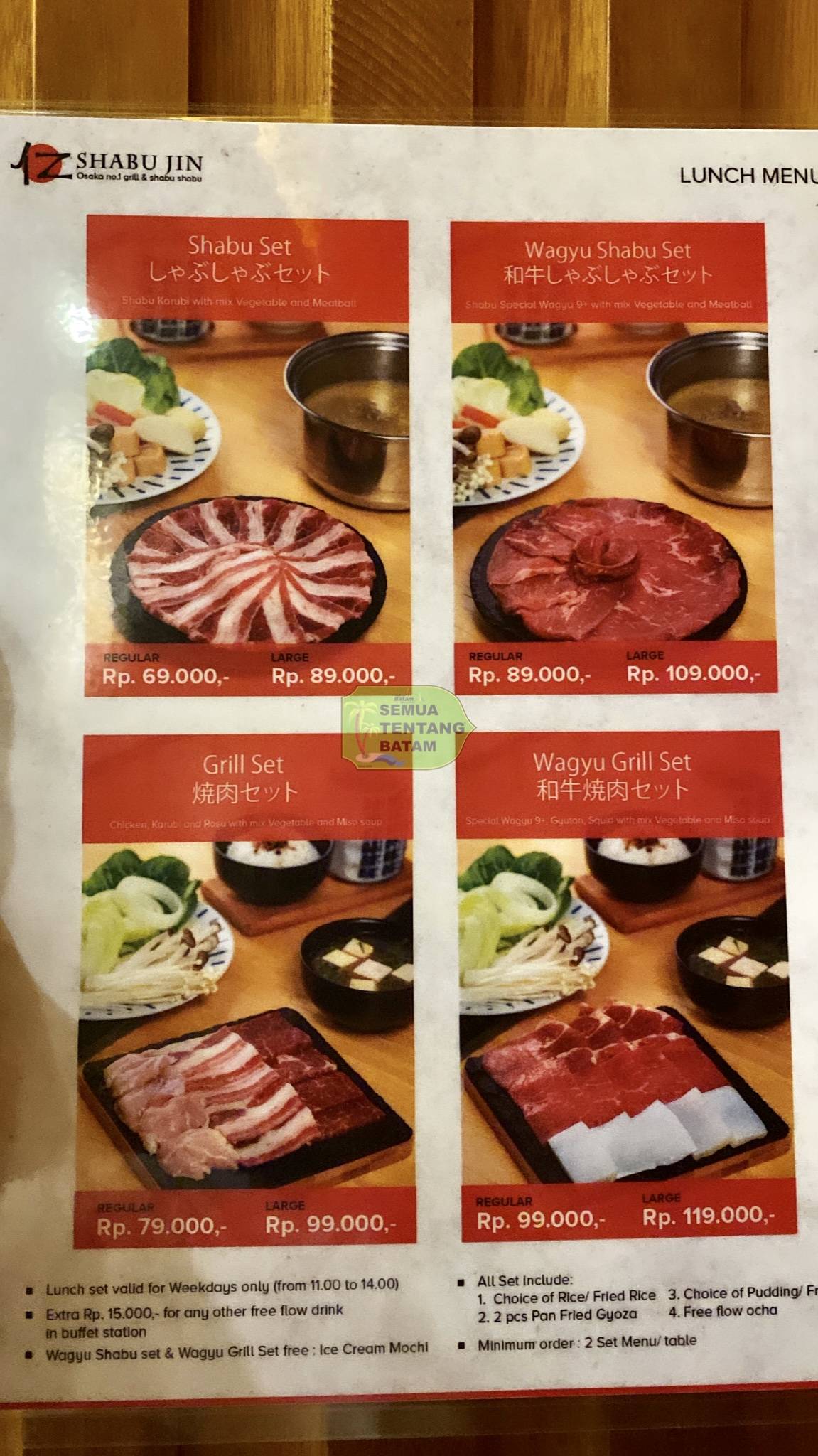 Carta del restaurante SHABU JIN, Batam