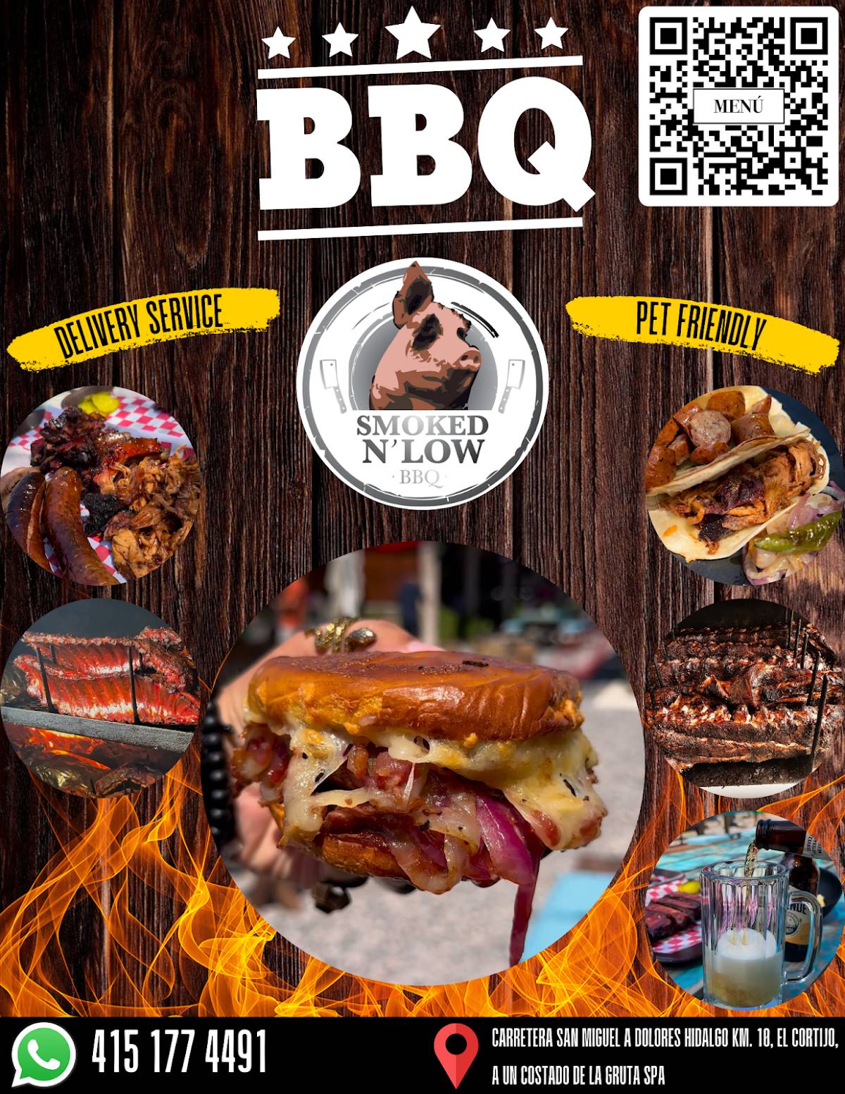 Menu at SMOKED N' LOW BBQ, Mexico, Carretera Dolores Hidalgo - San ...