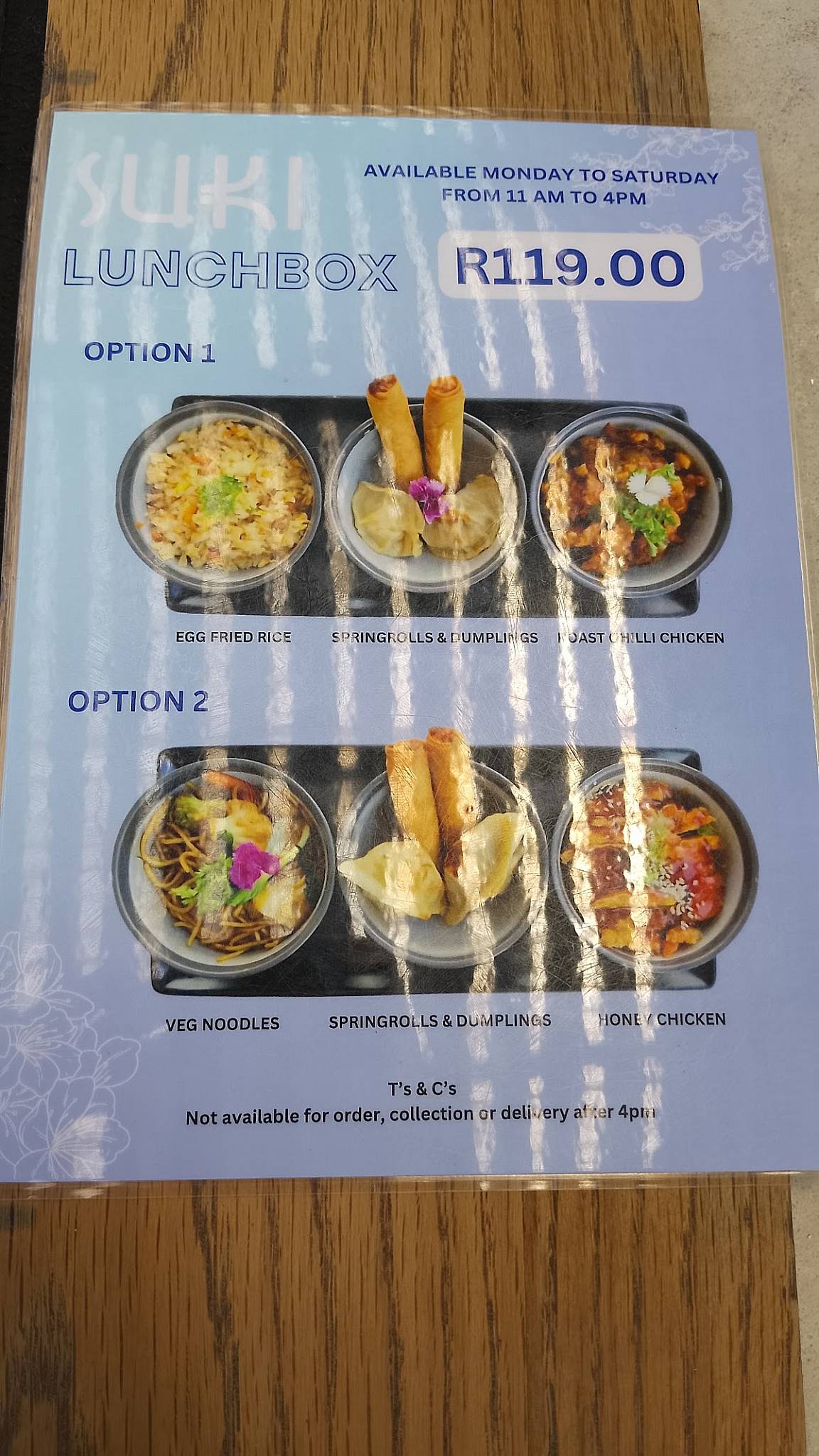 Menu at SUKI Sushi & Asian Cuisine restaurant, Port Elizabeth