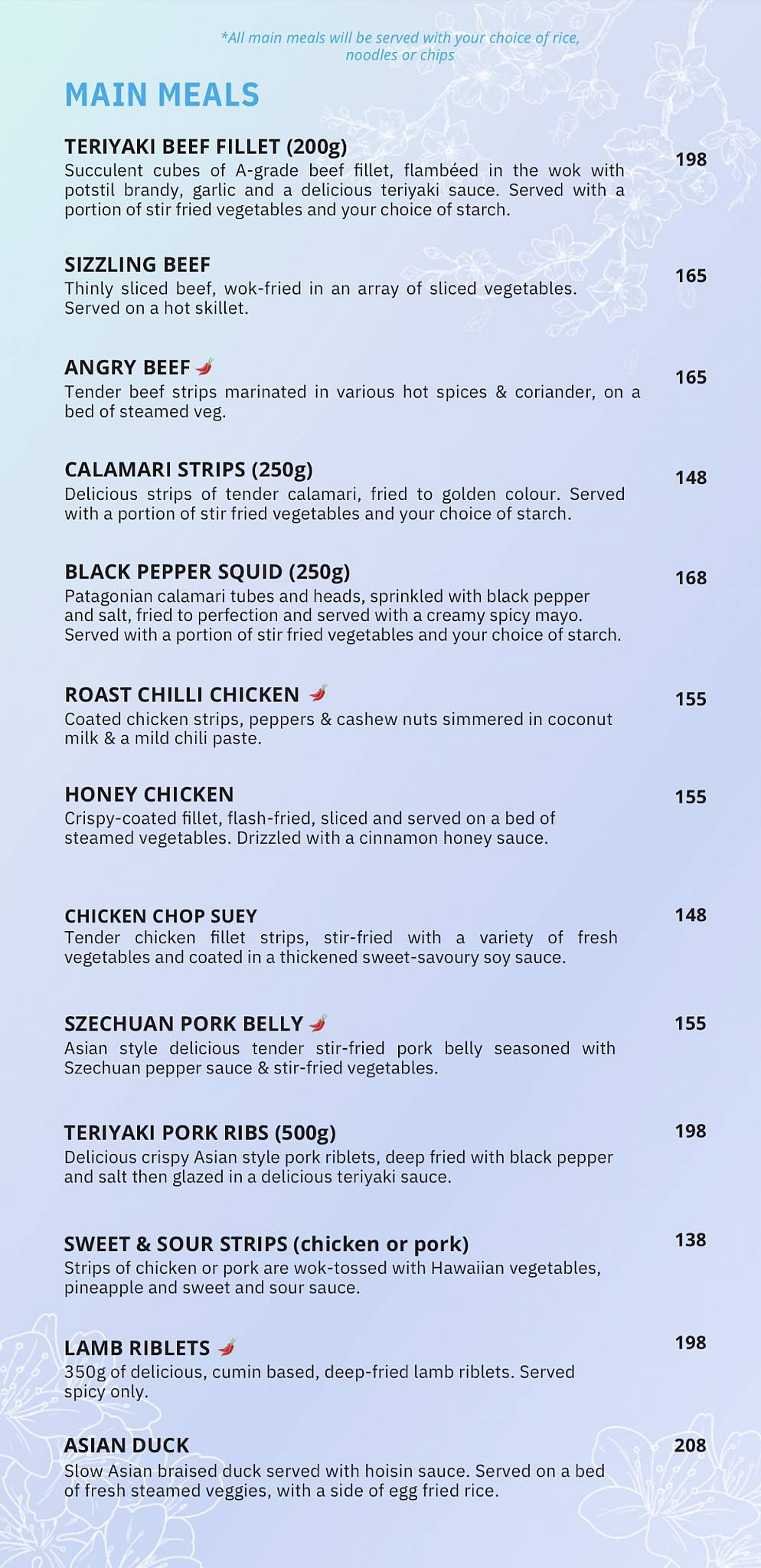 Menu at SUKI Sushi & Asian Cuisine restaurant, Port Elizabeth