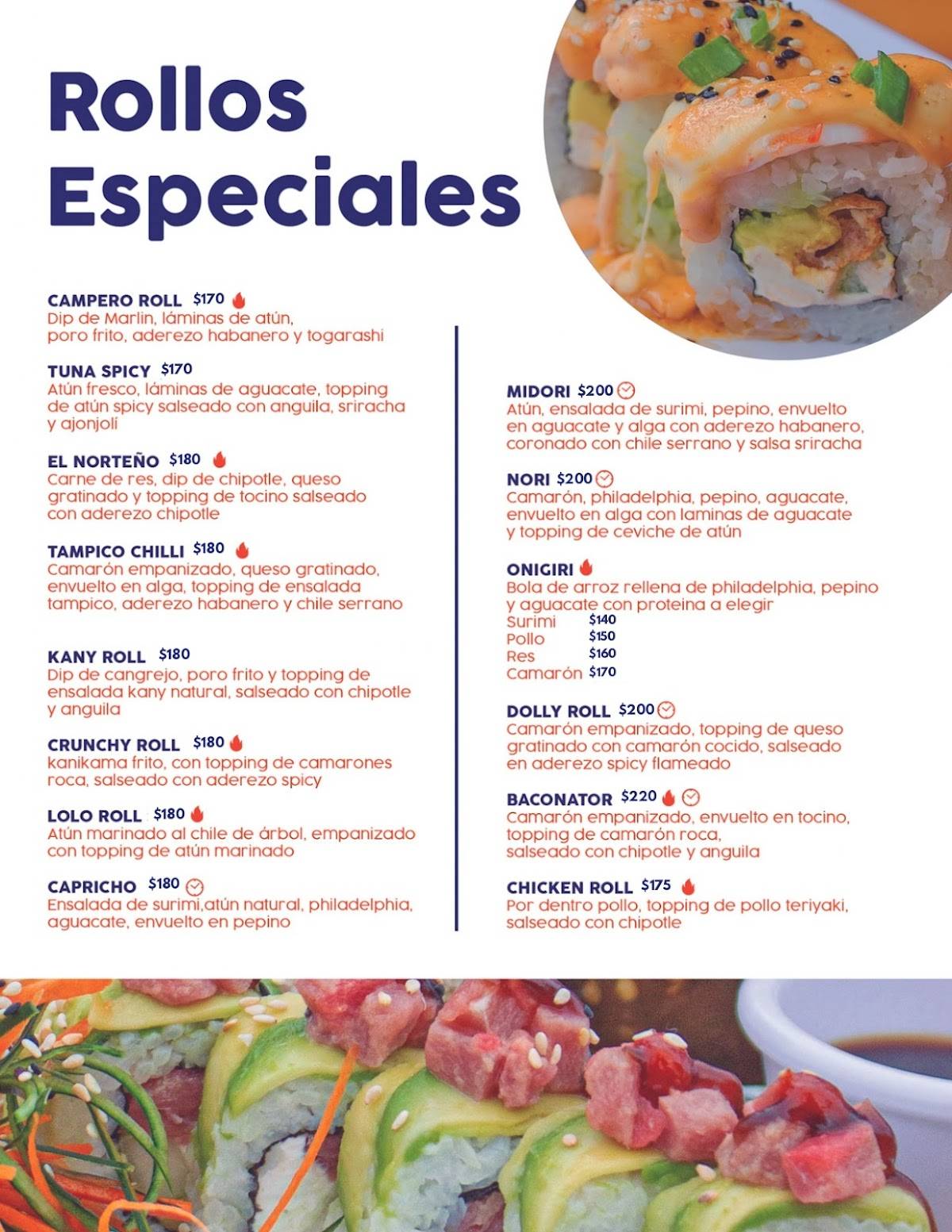 Carta del restaurante SUSHI CAMPERO SUCURSAL CENTRO, Los Mochis
