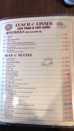 Menu at Saigon Restaurant Fort Wayne Indiana, Fort Wayne