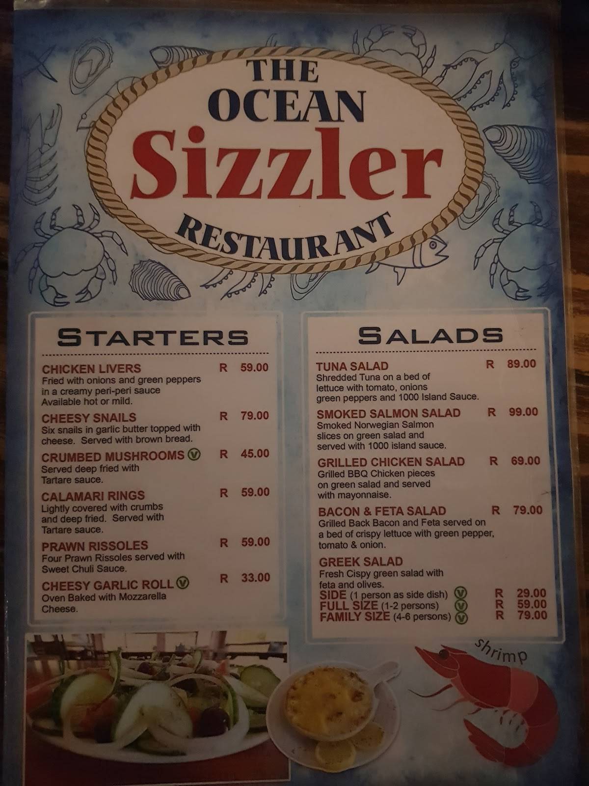 Menu at The Ocean Grill Restaurant, Saint Lucia