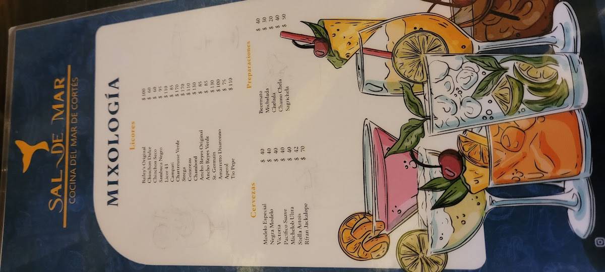 Carta del restaurante Sal del Mar, Ciudad Victoria