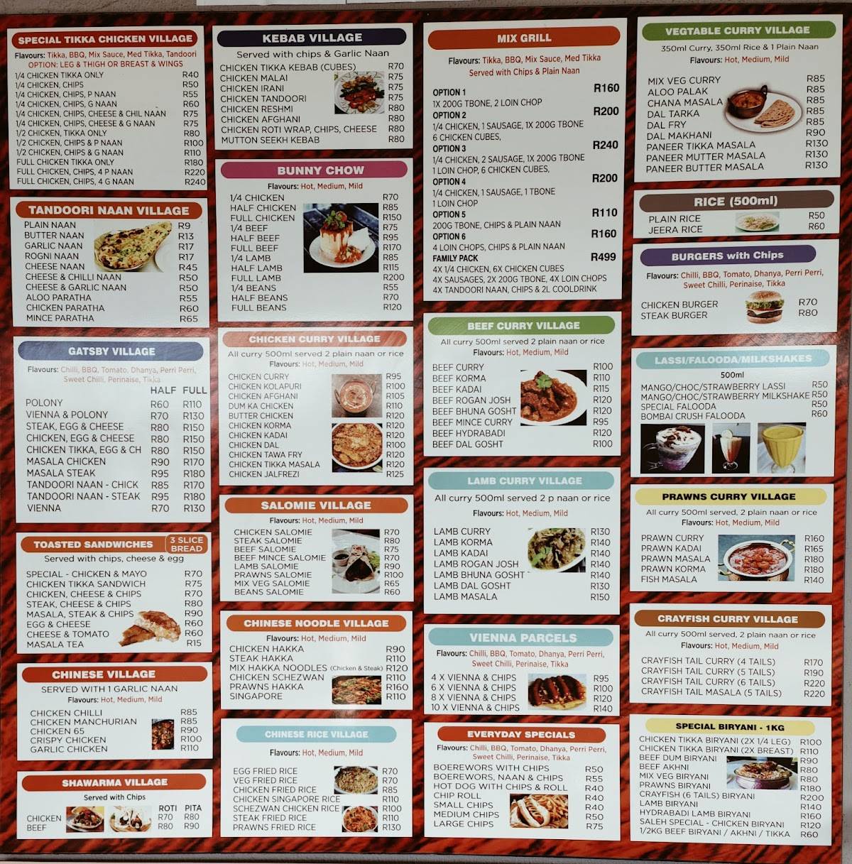 Menu at Saleh BBQ Tonight Goodwood, Cape Town