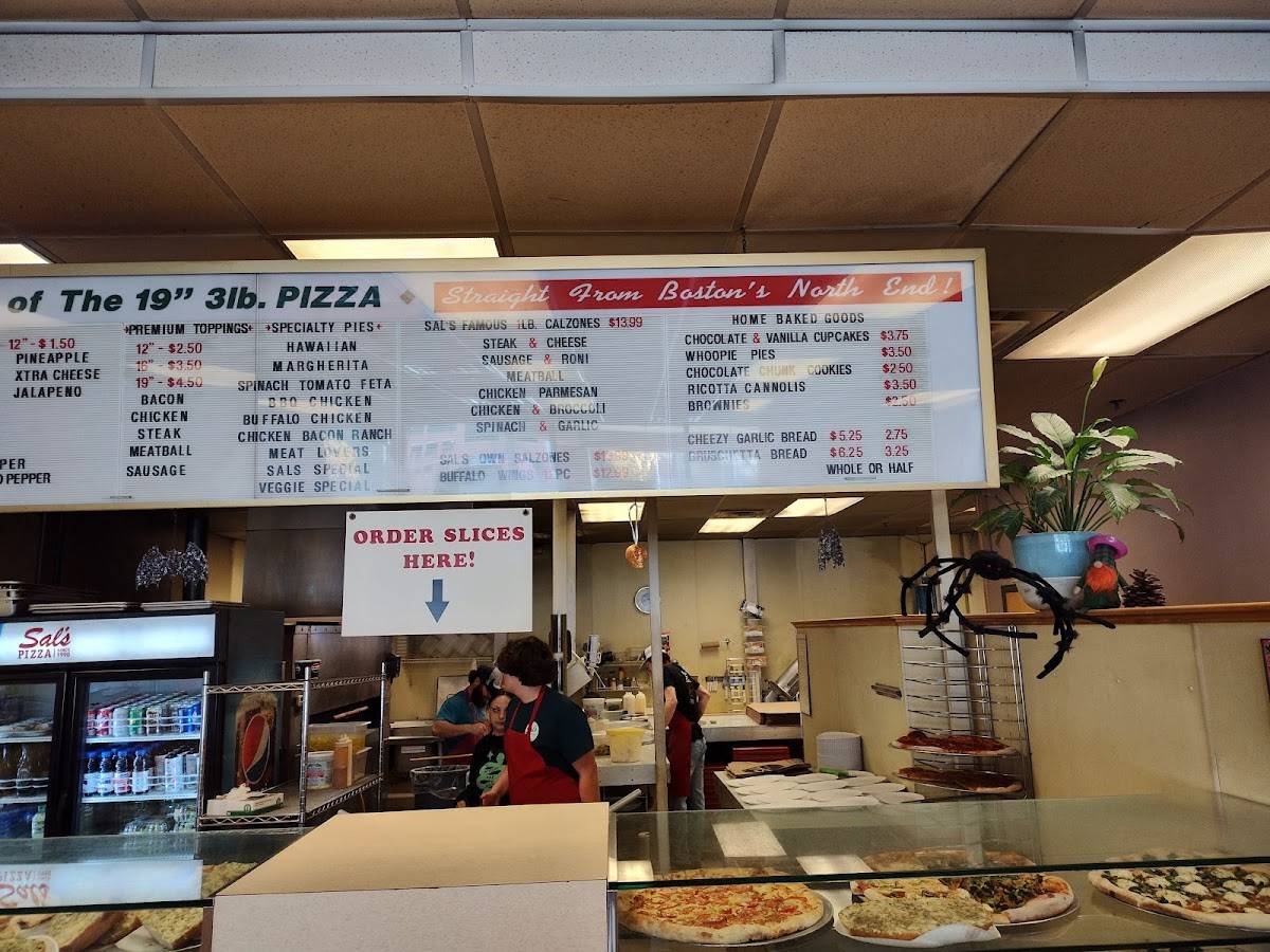 Menu at Sal's Pizza pizzeria, Concord