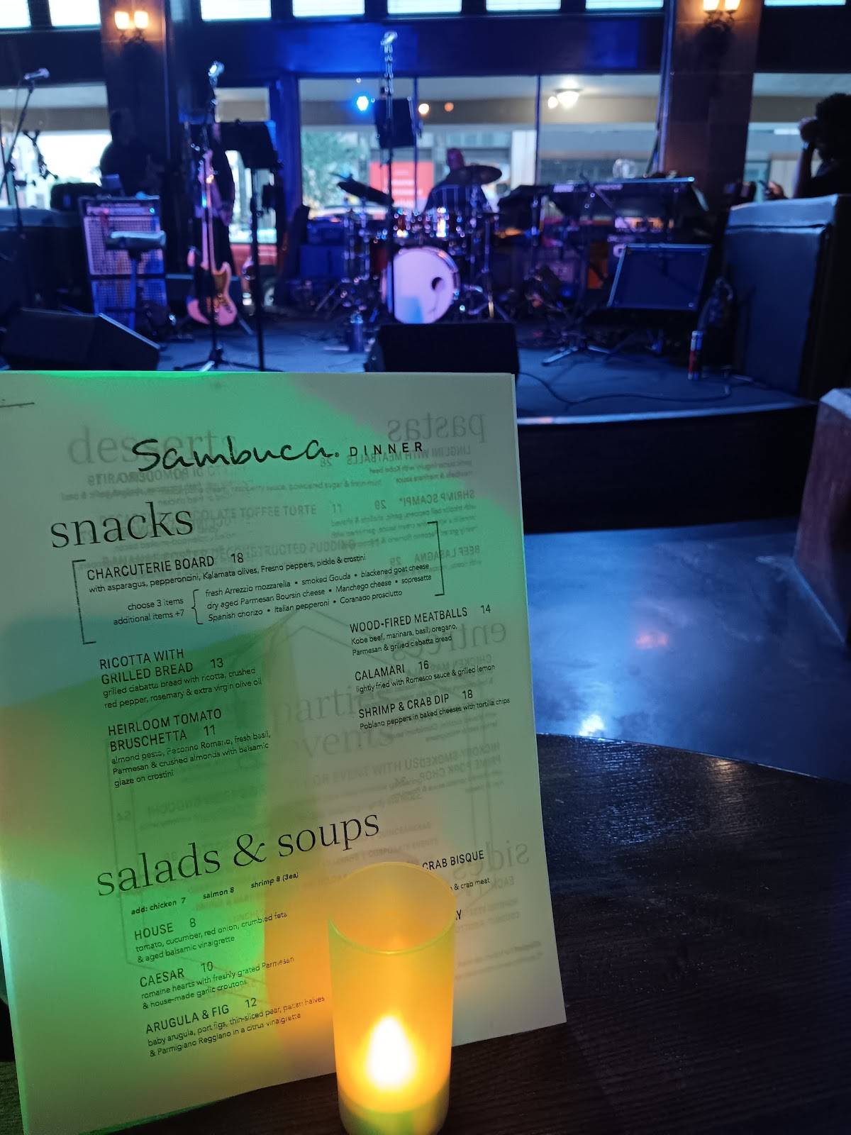 Menu at Sambuca restaurant, Houston, 909 Texas Ave