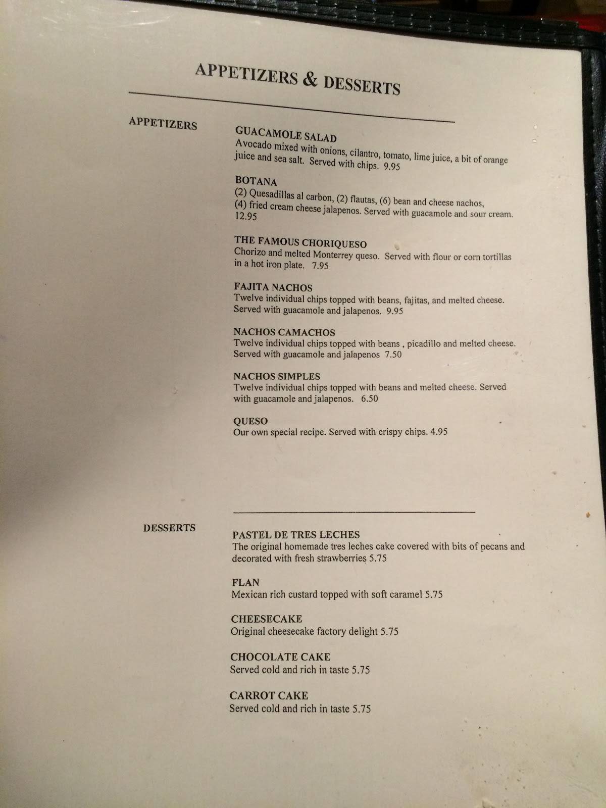 Menu at Mary Lou's Cafe, San Antonio, McCullough Ave