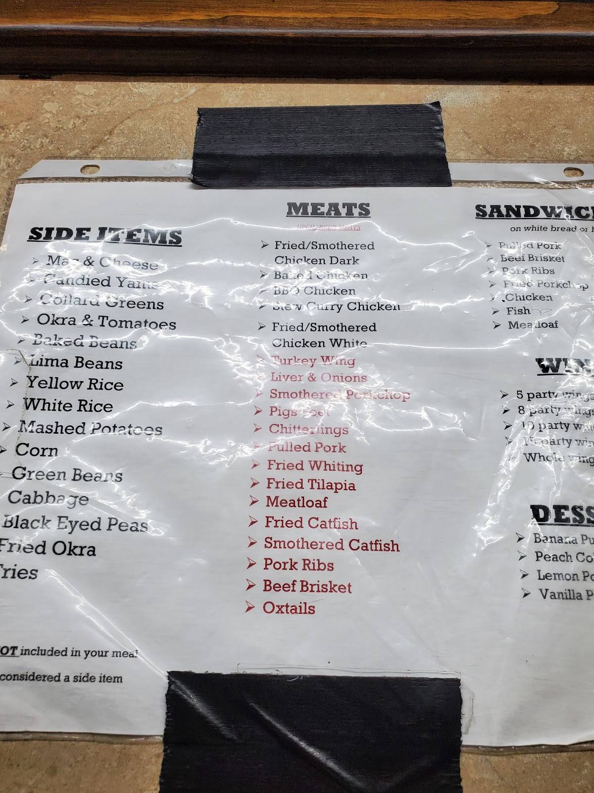 Menu at Angel's Soul food & BBQ, Sanford