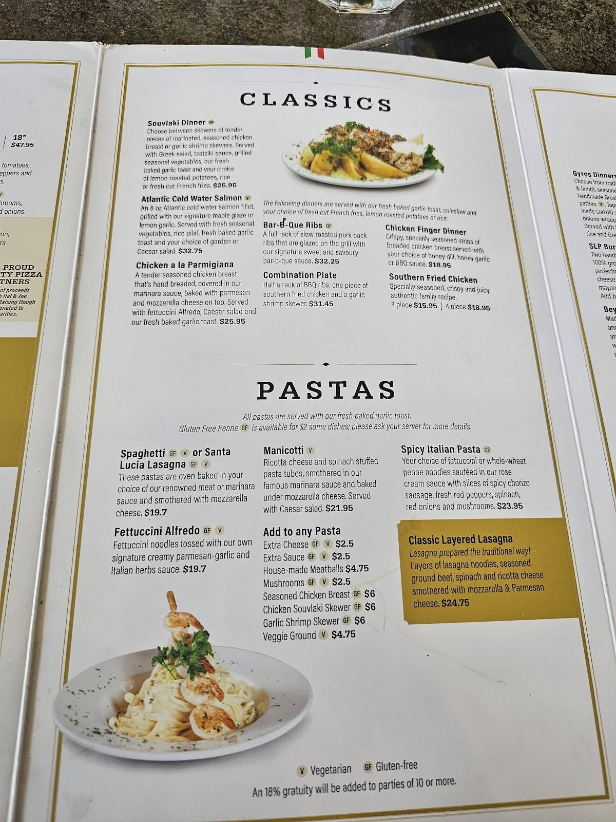 Menu at Santa Lucia Pizza pizzeria, Winnipeg, 4 St Mary's Rd