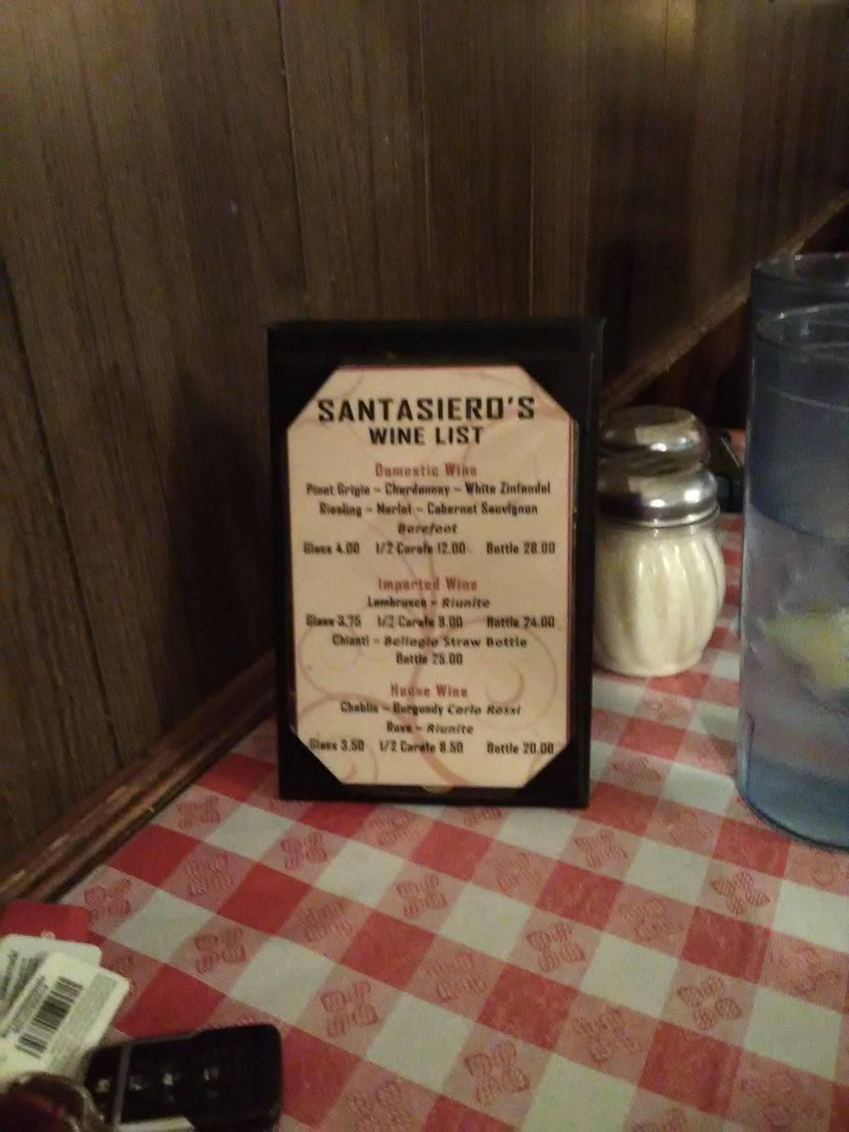 Menu at Santasiero's Restaurant, Buffalo