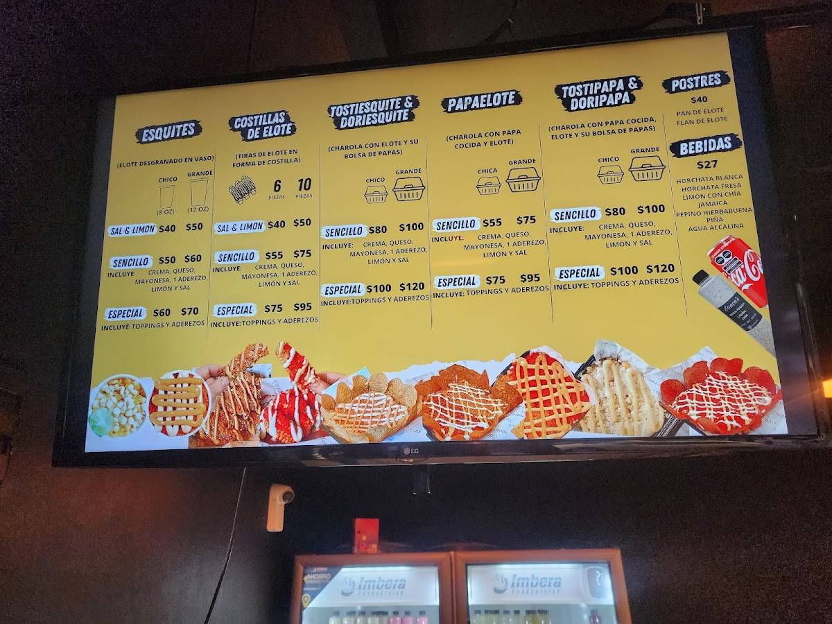 Menu at Sauces restaurant, Guadalajara