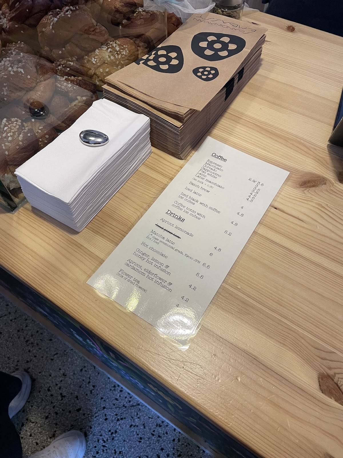 Menu at Scandinavian Embassy Bakery & Shop, Amsterdam
