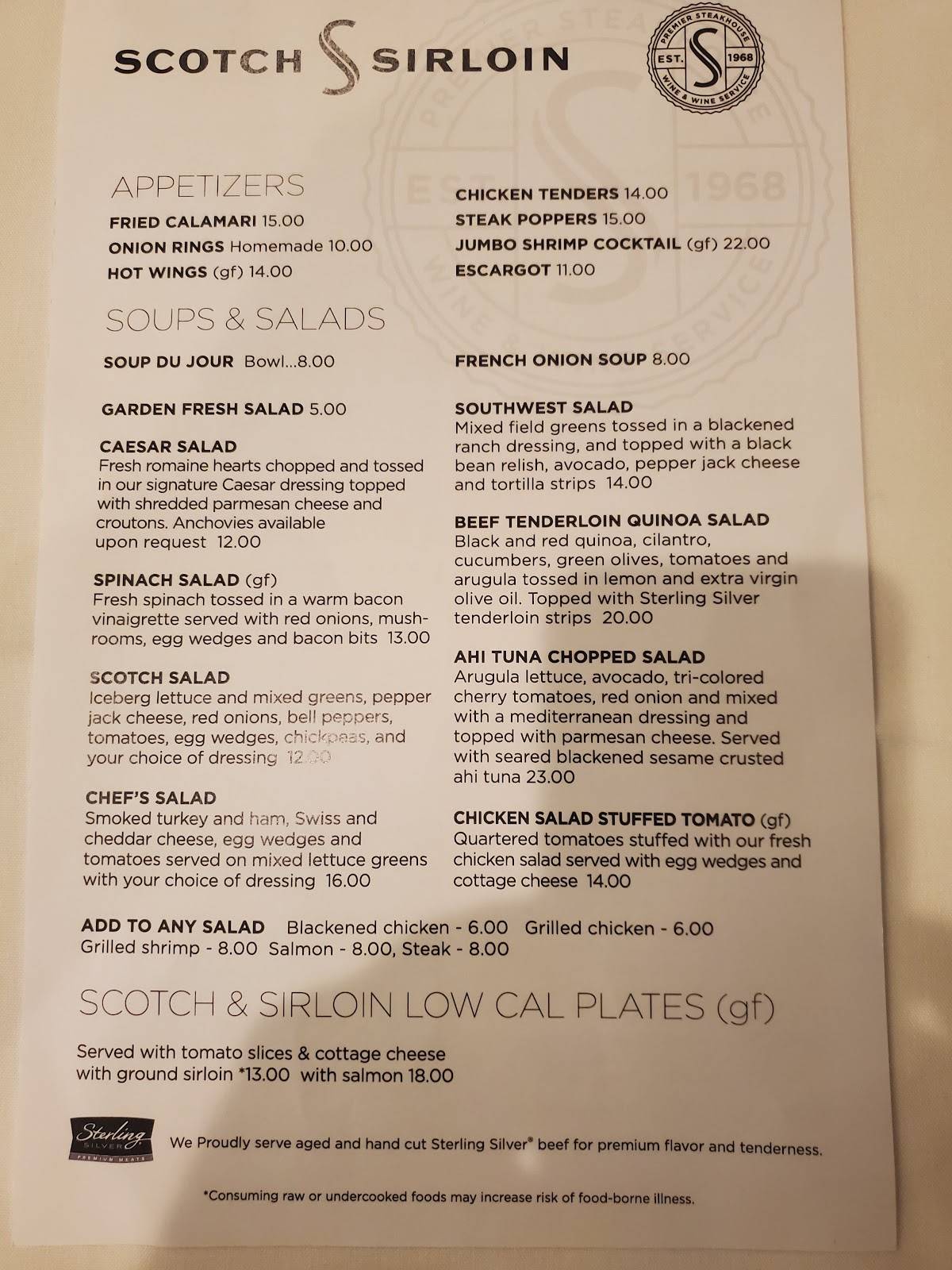 Menu at Scotch & Sirloin pub & bar, Wichita