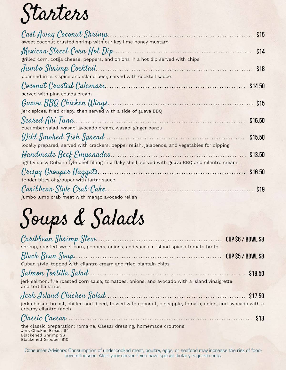 Menu at SeaBreeze Island Grill restaurant, Redington Shores