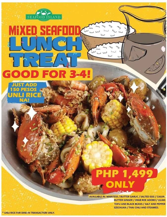 Menu at Seafood Island restaurant, La Trinidad, SM Savemore Bldg Km.4