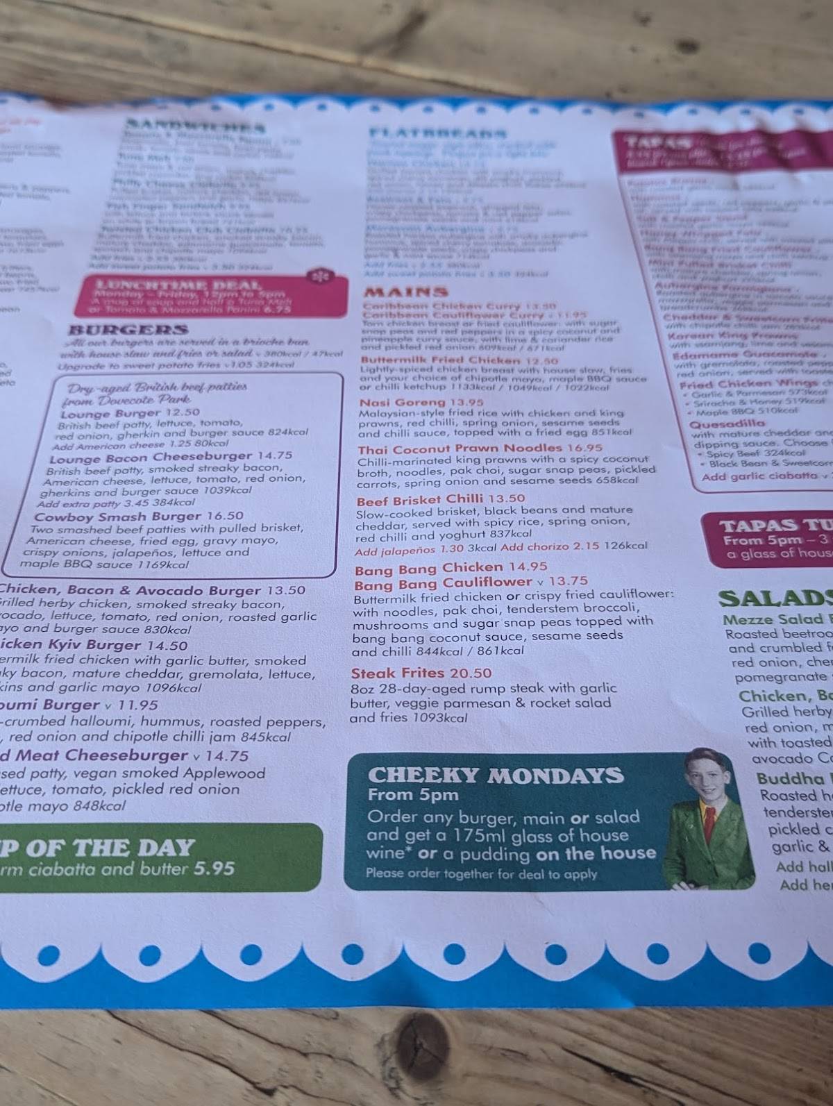 Menu at Seco Lounge pub & bar, Plymouth