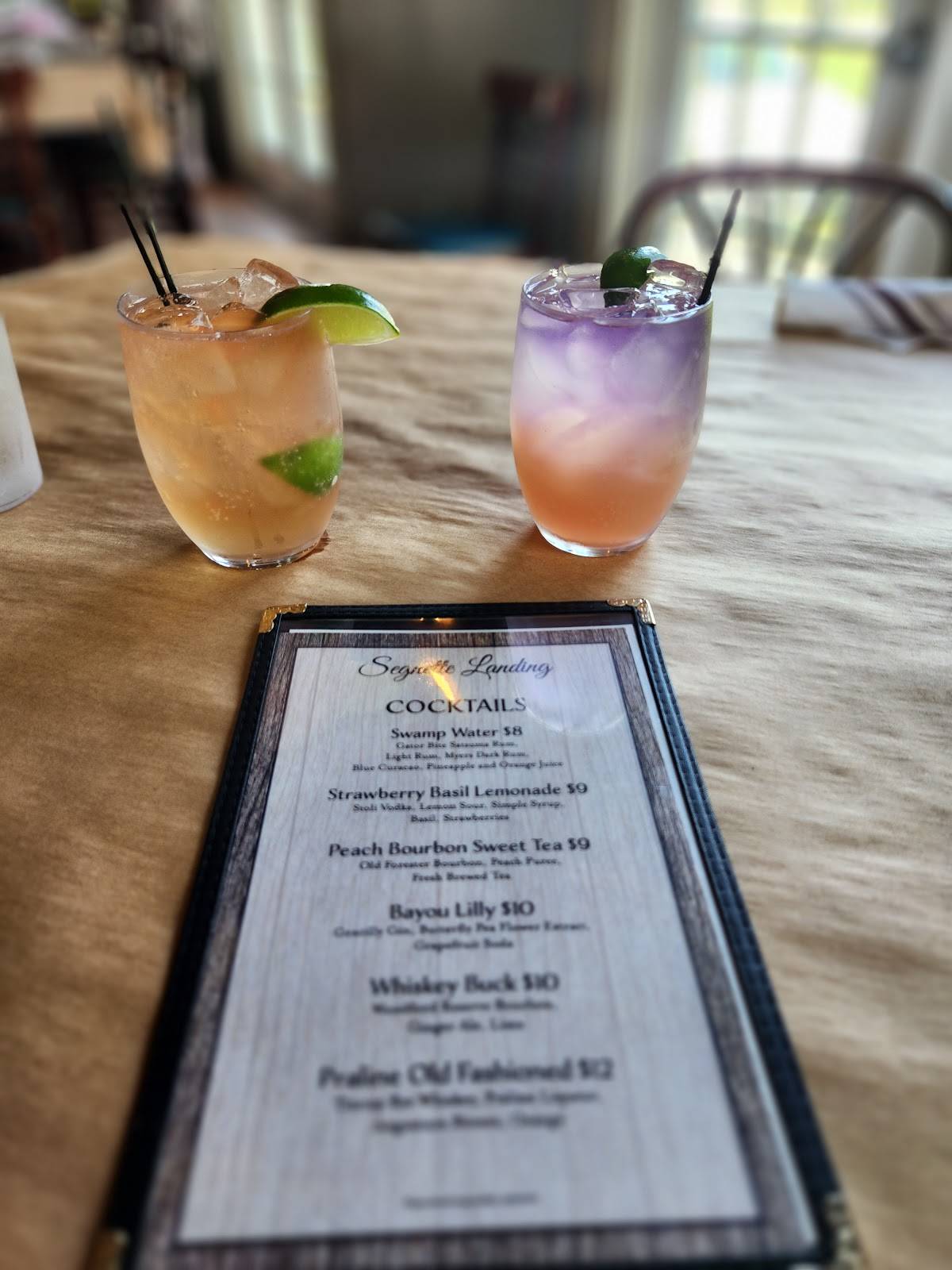 Menu at Segnette Landing Harbor Front Dining restaurant, Westwego