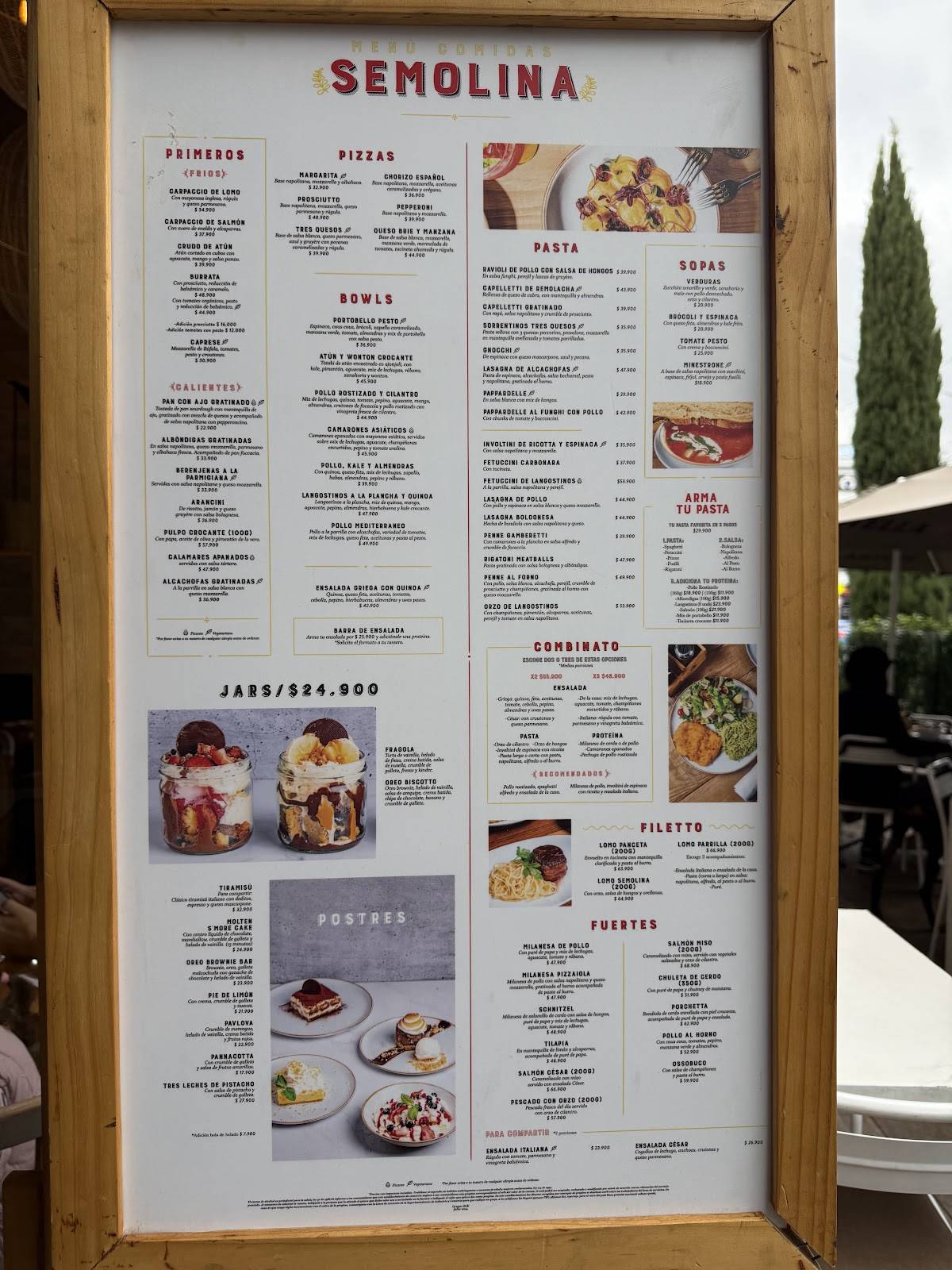 Carta del restaurante Semolina 109, Bogotá, Cl. 109 #17-63
