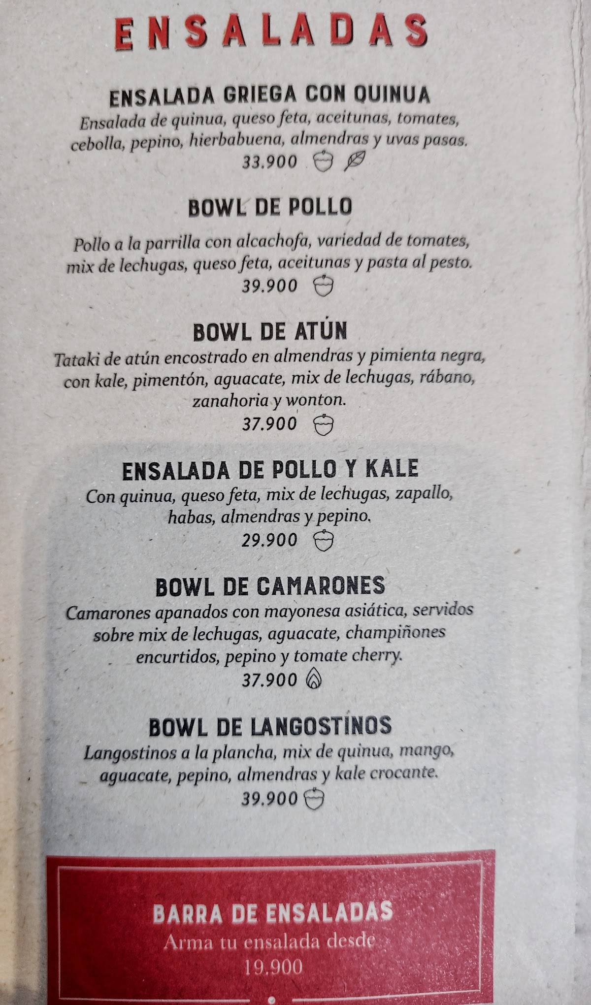 Carta del restaurante Semolina-109, Bogotá, Cl. 109 #17-63