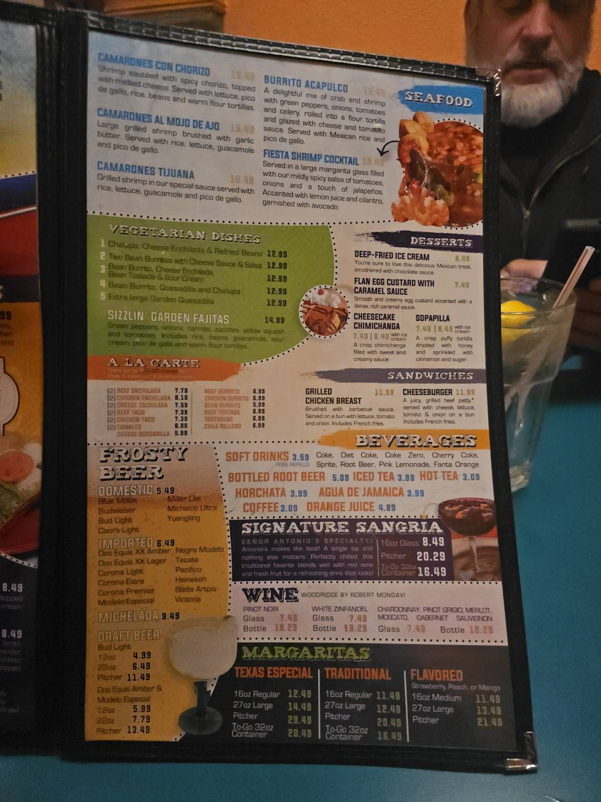 Menu at Señor Antonio's restaurant, Lewis Center