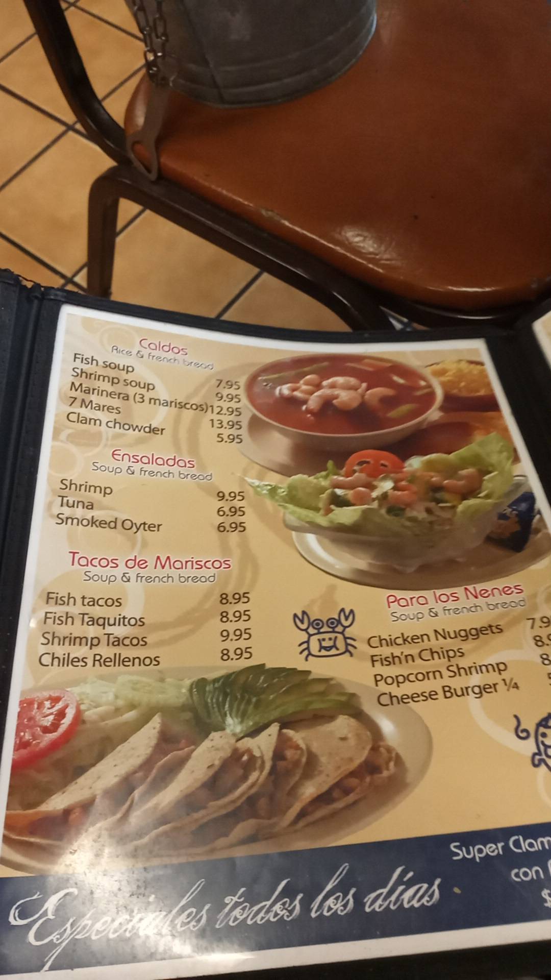 Menu at Señor Fish restaurant, El Paso, Viscount Blvd # 1A