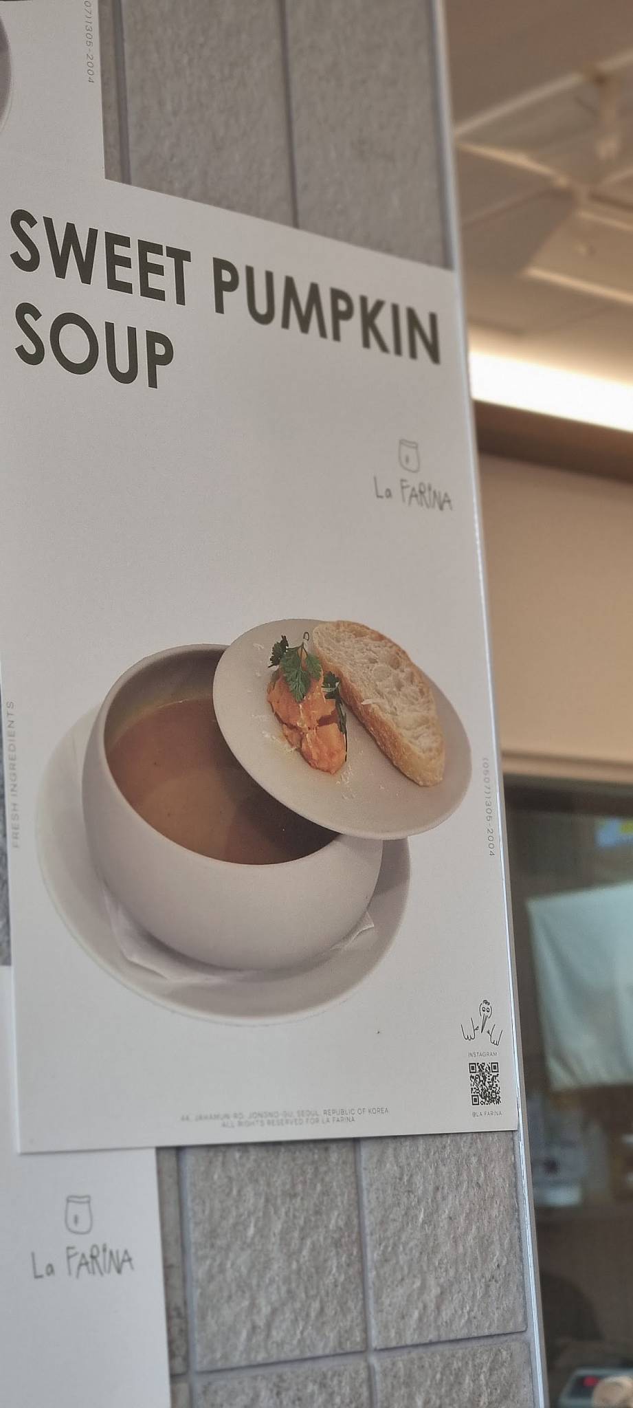 Carta de Seochon cafe & brunch La farina, Seul