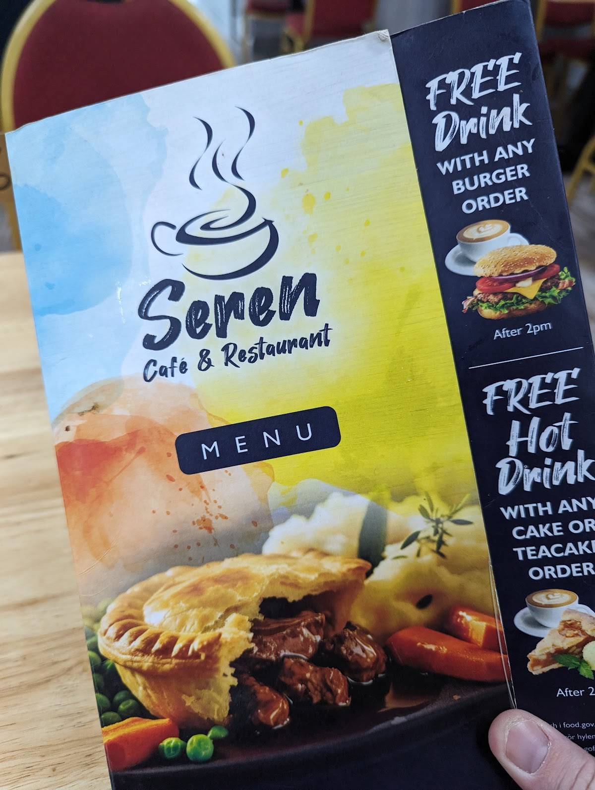 Menu at Seren cafe, Neath