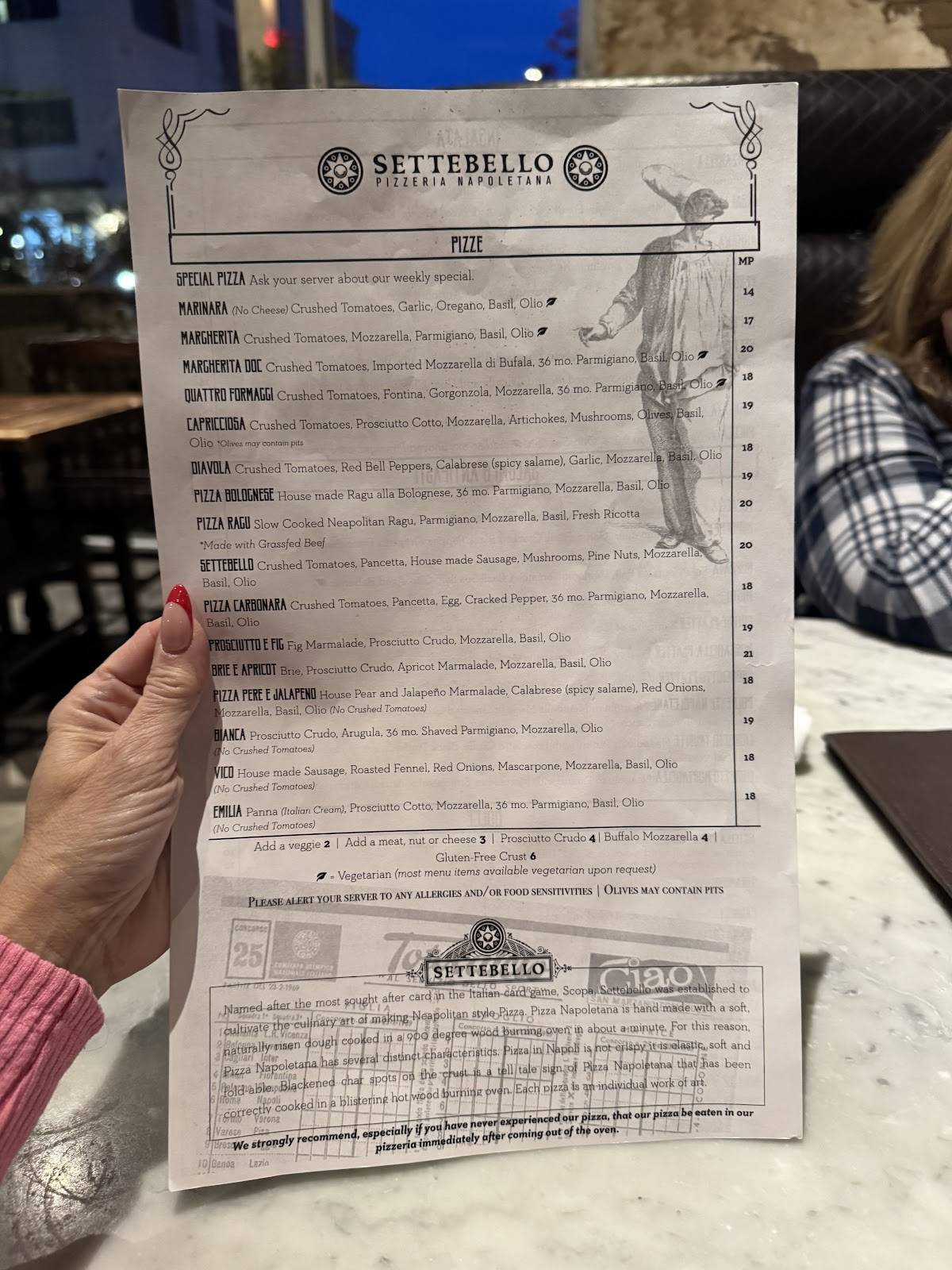 Menu at Settebello Pizzeria Napoletana, Henderson, 140 S Green Valley ...