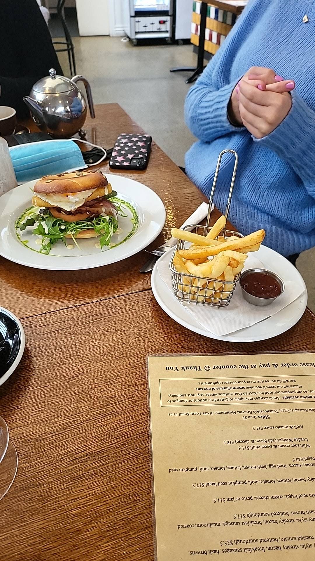 Menu at Seven Cafe, Christchurch