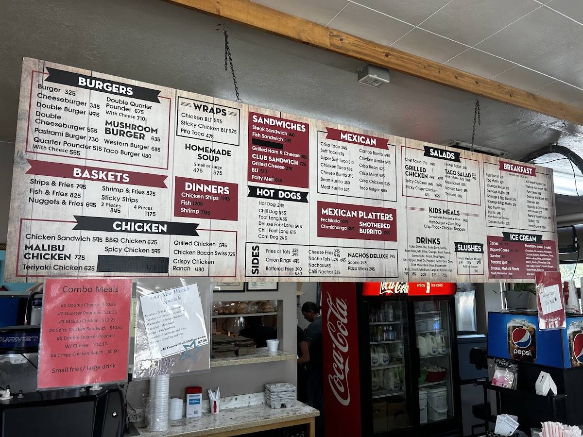 Menu at Shelle's restaurant, Gunnison