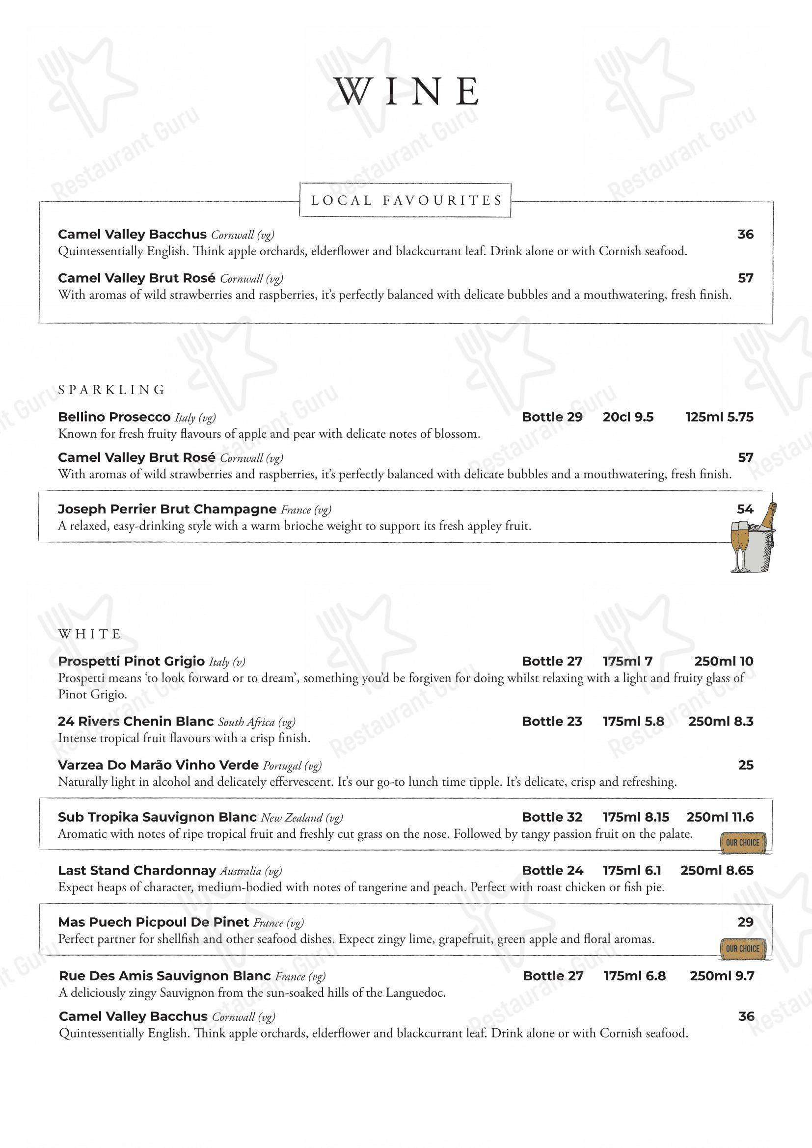 Menu at Ship Inn, Mousehole pub & bar, Penzance