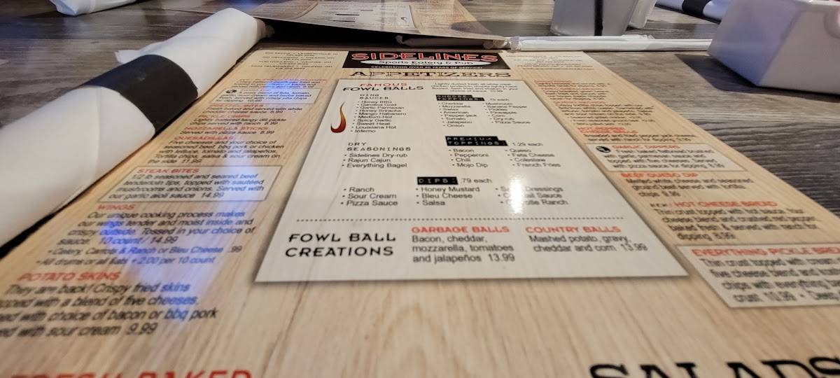 Menu at Sidelines III - Telegraph pub & bar, Toledo, Telegraph Rd