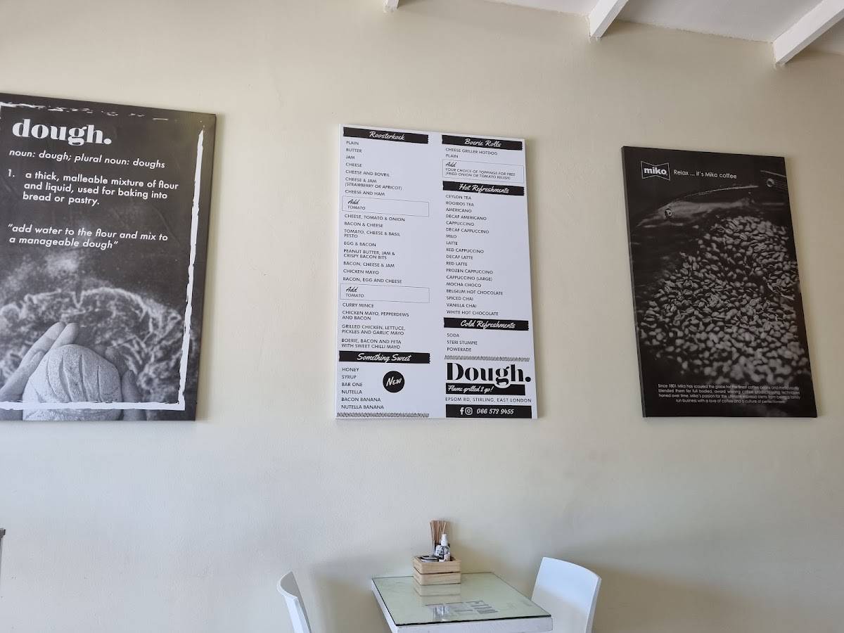 Menu at Simple restaurant, East London