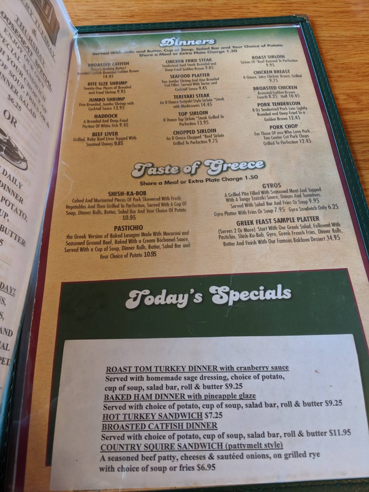 Menu at Johnnie Mars Family Restaurant, Sioux City