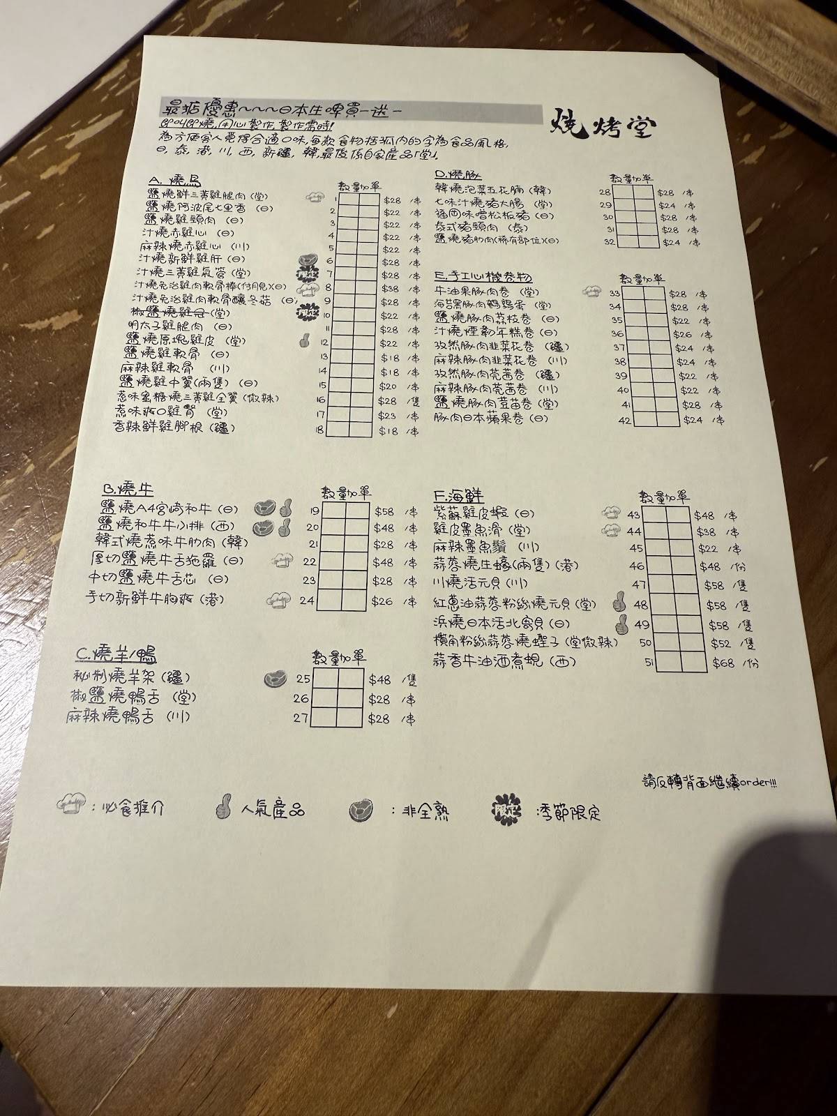 Menu at Skewer Kitchen (Tsim Sha Tsui) restaurant, Hong Kong, Knutsford ...